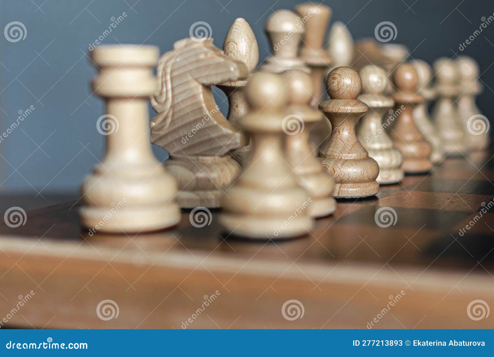Chess Board with Chess Pieces on a Gray Background Stock Image - Image ...