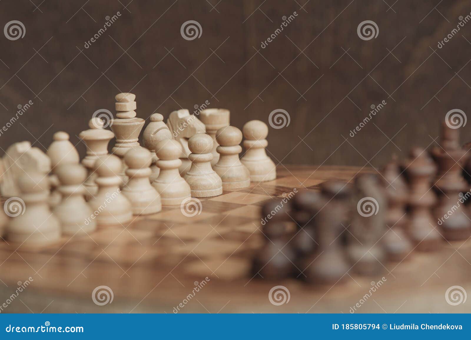 Chess Board and Chess Pieces, Wooden Small Chess Pieces on a Chess ...