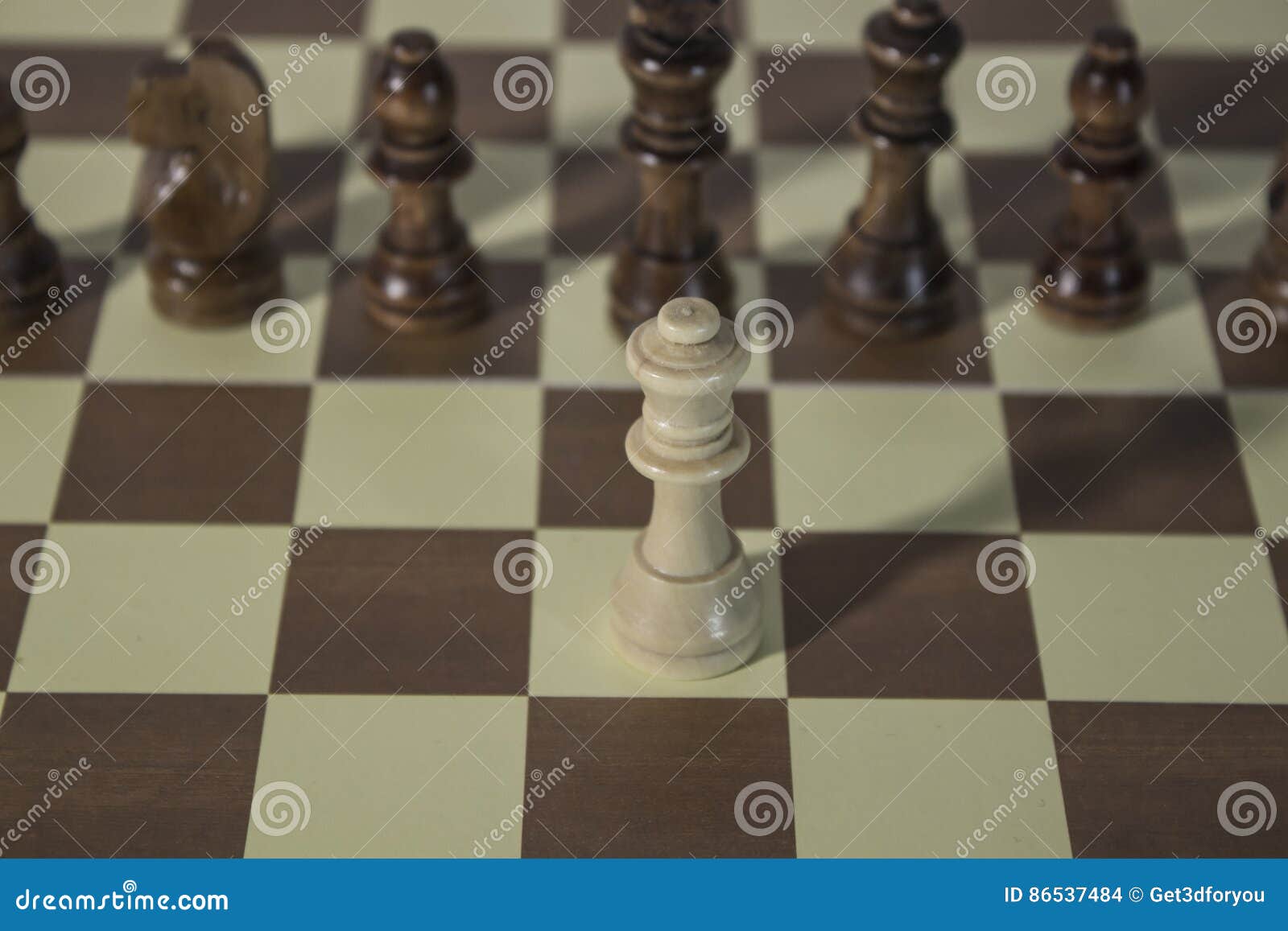 Chess Board - Queen Facing Enemies. Stock Photo - Image of competition ...