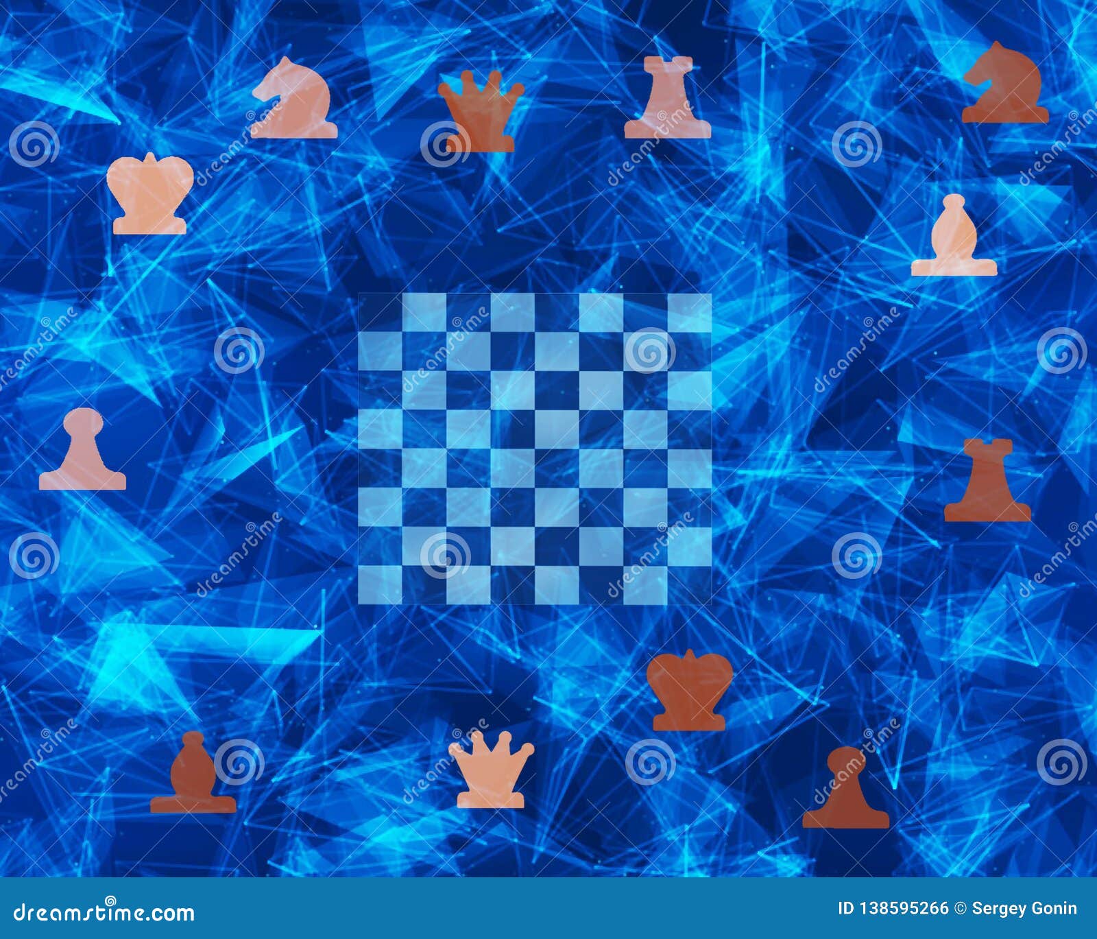 Chess Board Shapes on Abstract Background Stock Illustration ...