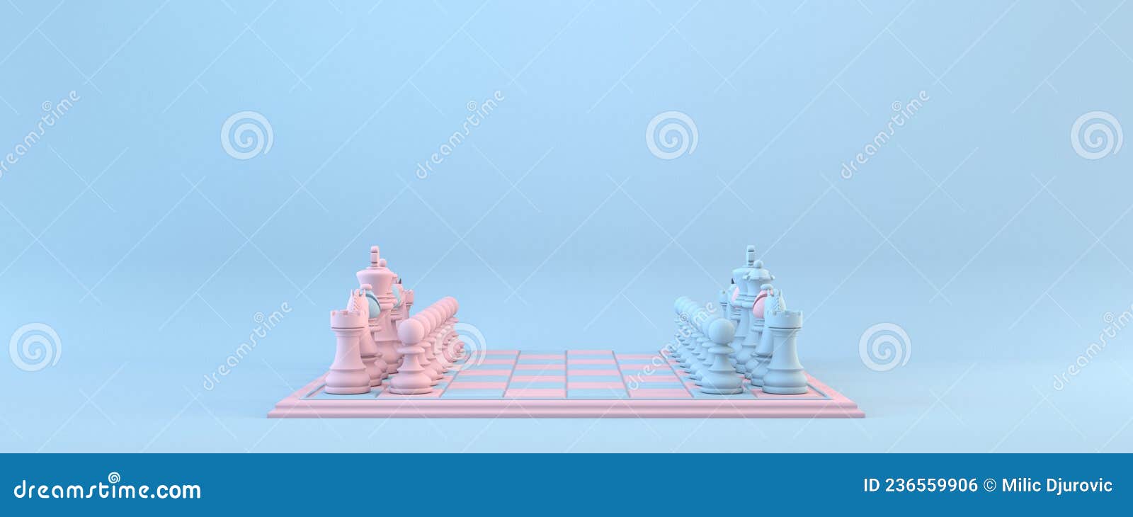 Chess board Side view 3D stock illustration. Illustration of abstract ...