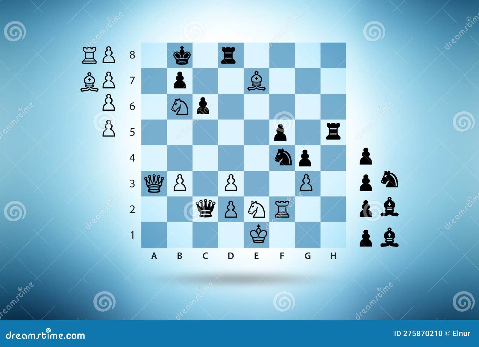 Chess Board for Strategy Game Stock Illustration - Illustration of ...