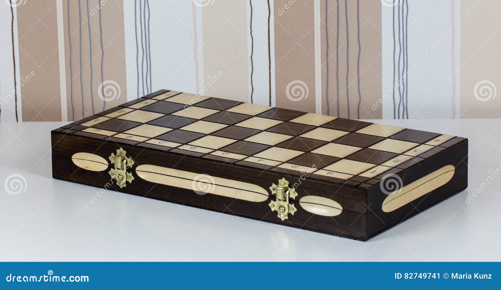 Chess Board on a White Table Stock Image - Image of decorative, play ...