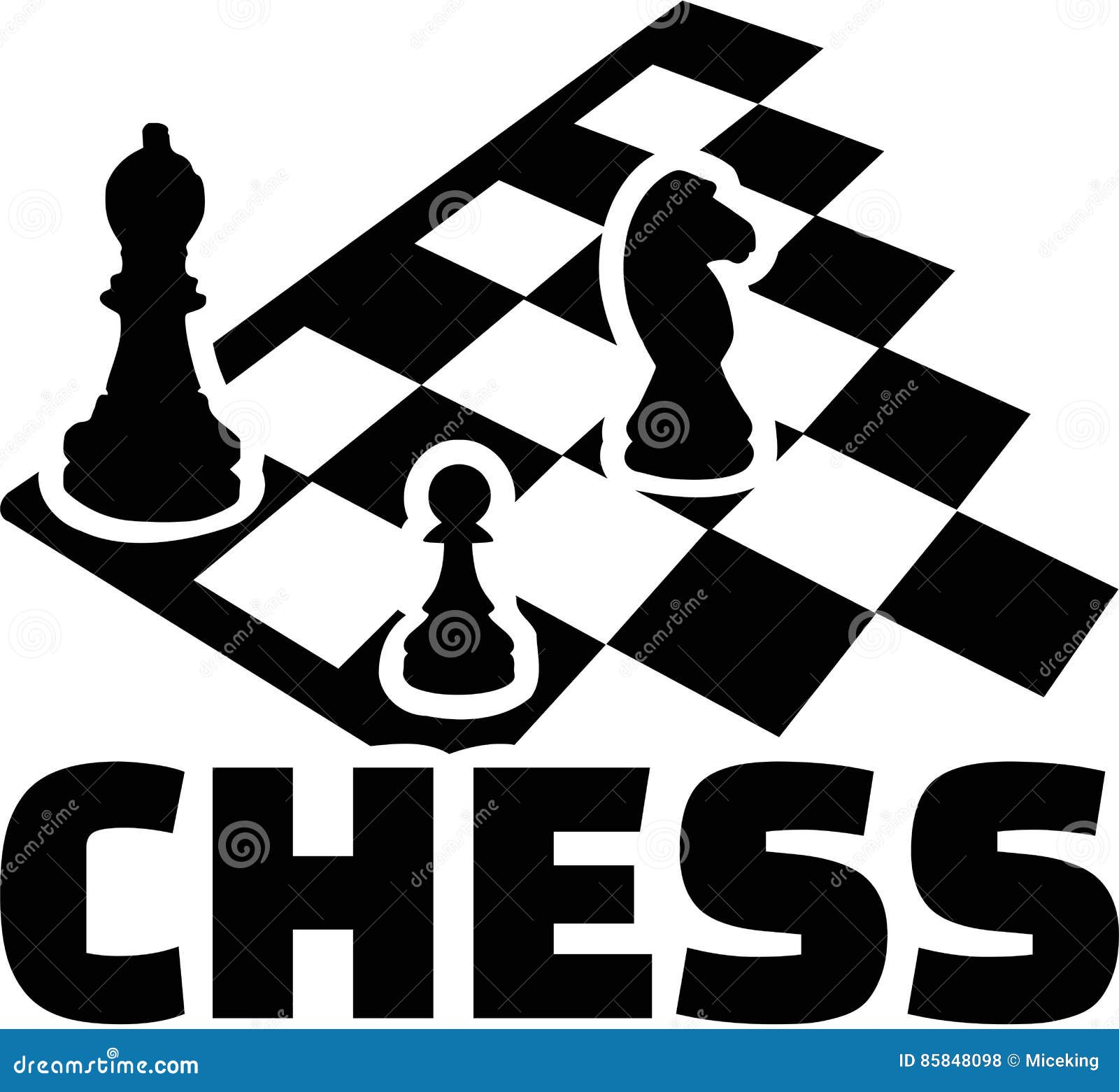 Chess Word With Chess Pieces Vector Illustration | CartoonDealer.com ...