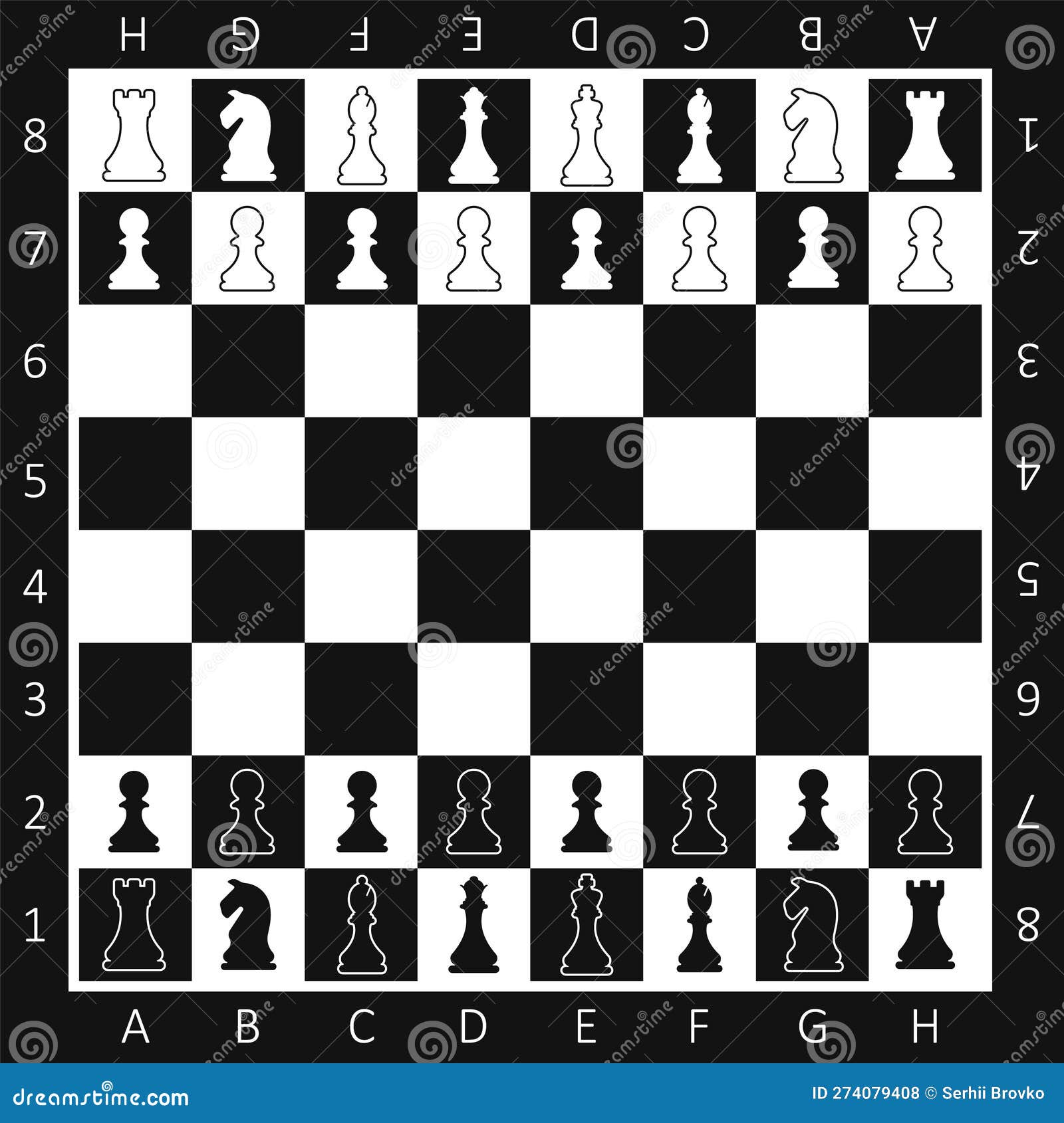 Chess Boards on Black and White Background. Checkers Game with Pieces ...