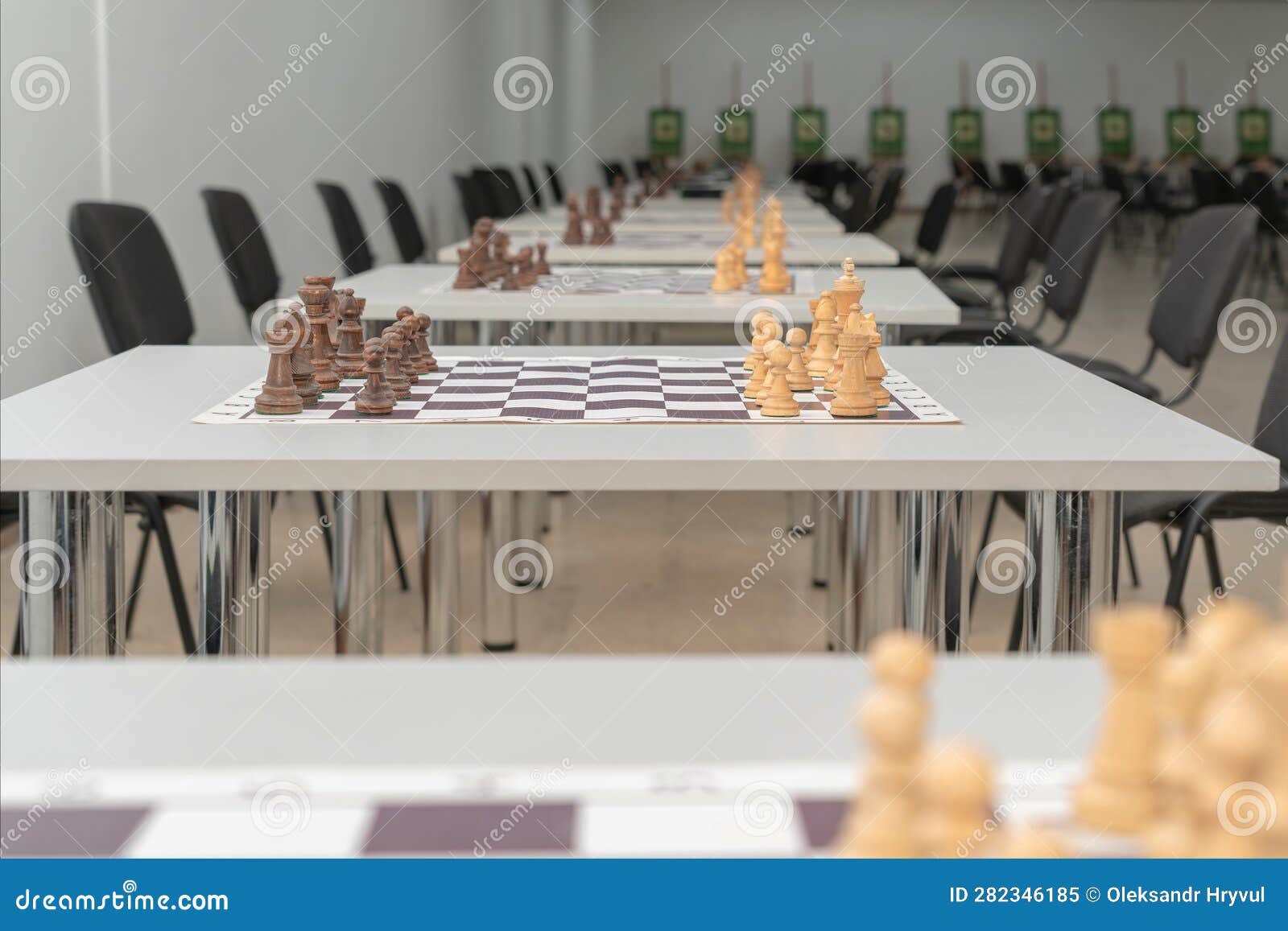 Chess Boards with Pieces Placed before the Game. Chess Competition or ...