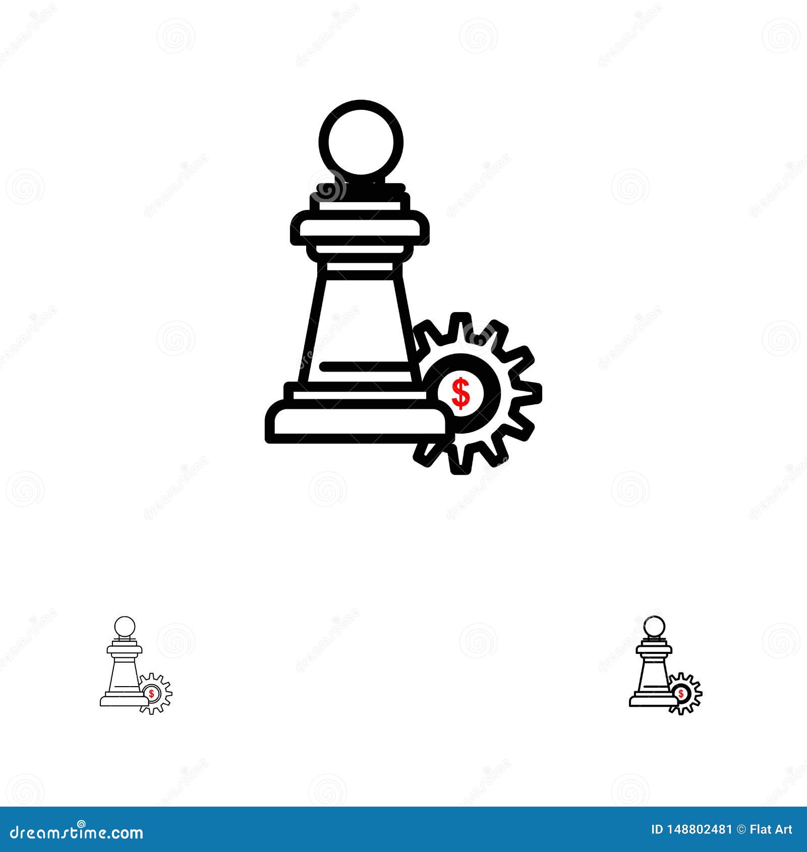 Chess, Business, Strategy, Success Bold and Thin Black Line Icon Set ...