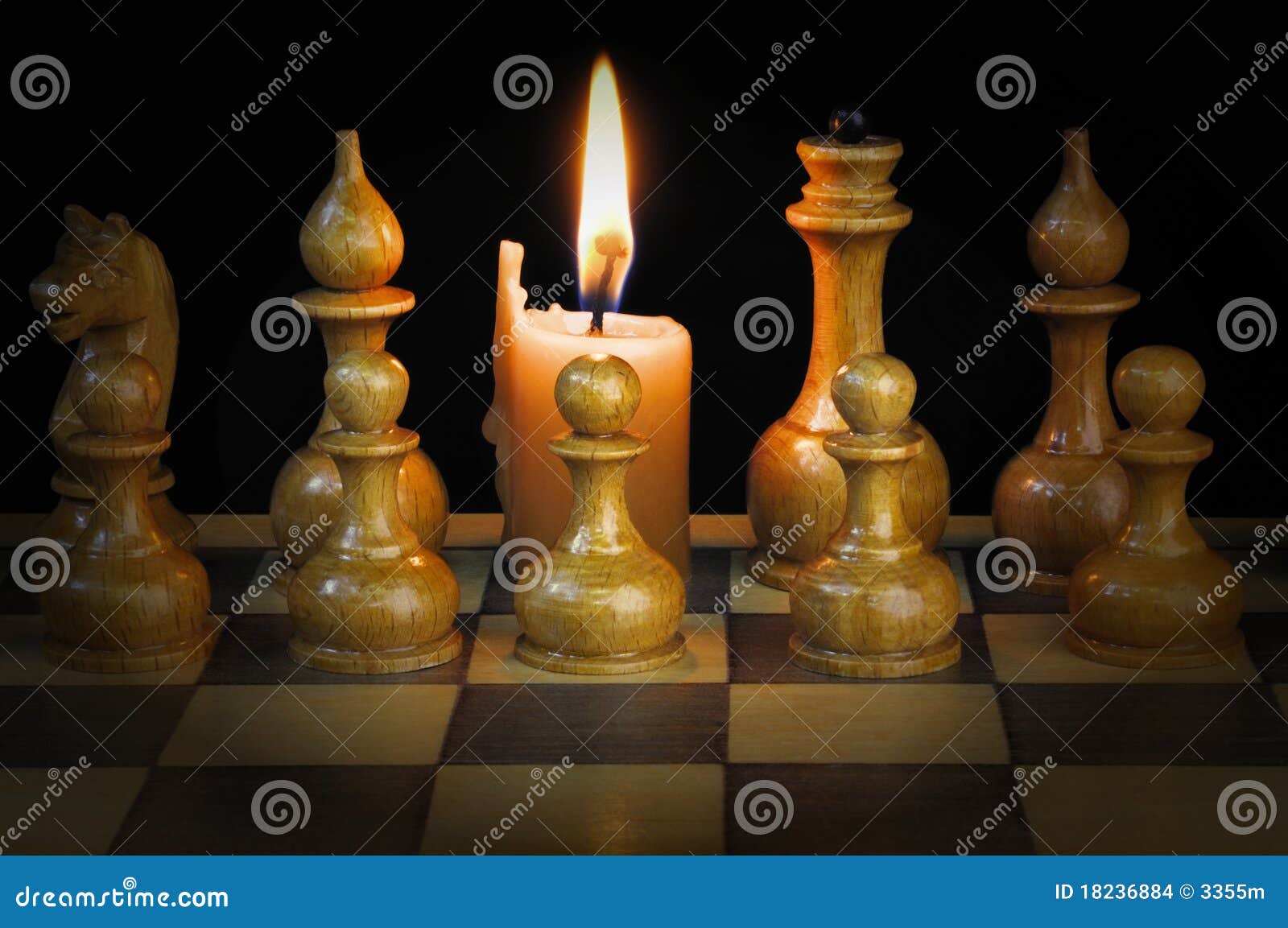 Chess and candle stock photo. Image of objects, beginning - 18236884