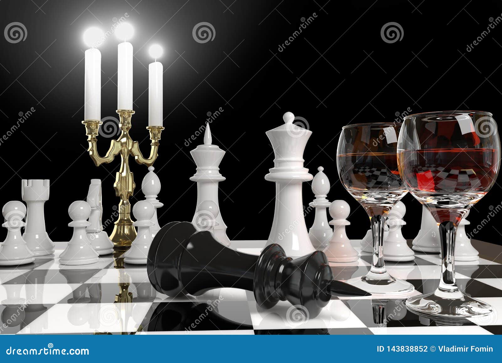 Chess and candles. stock illustration. Illustration of chess - 143838852