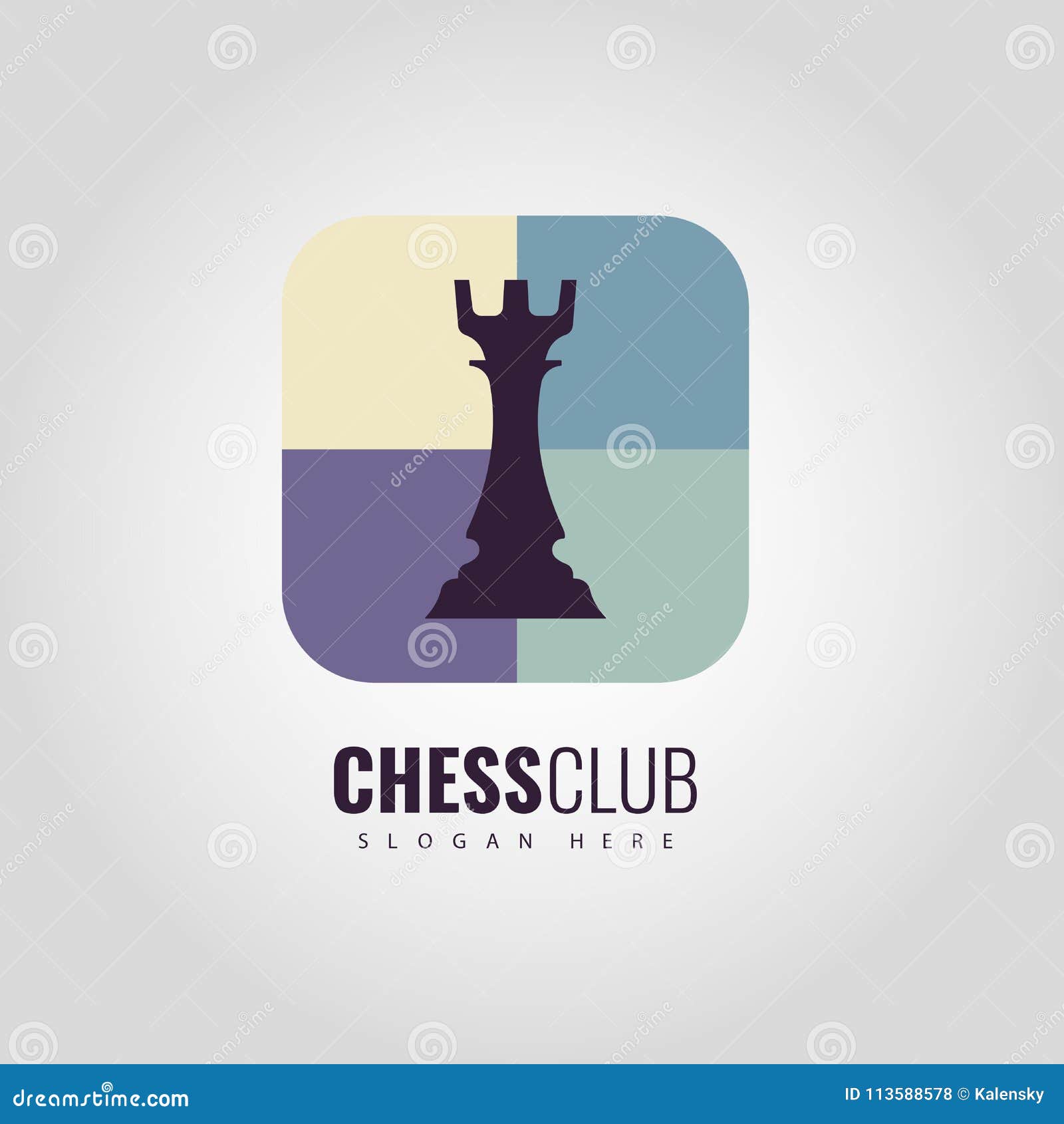 Chess Castle Logo design. stock vector. Illustration of object - 113588578