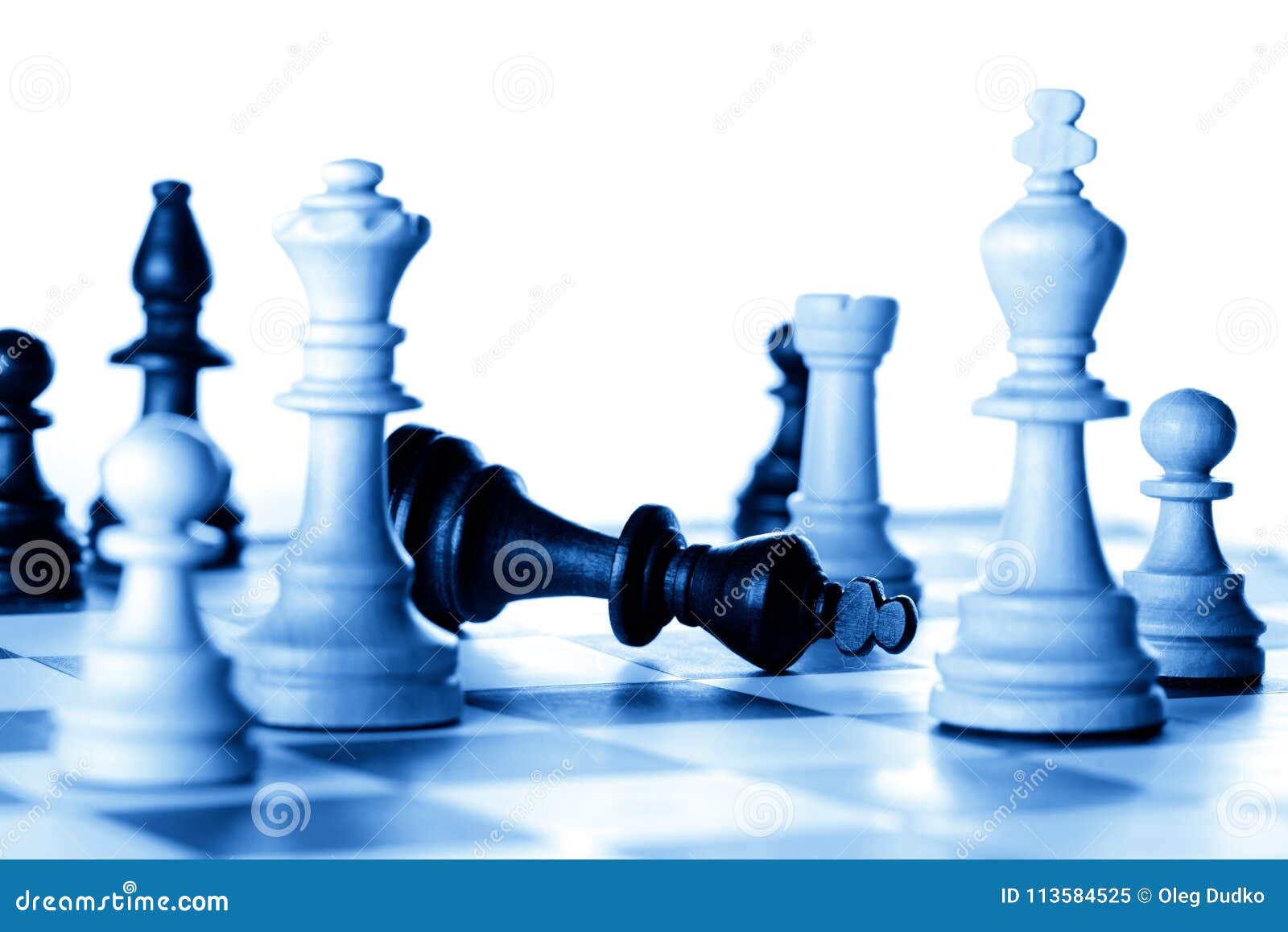 Chess King Lying on a Chess Board Stock Image - Image of checkmate ...