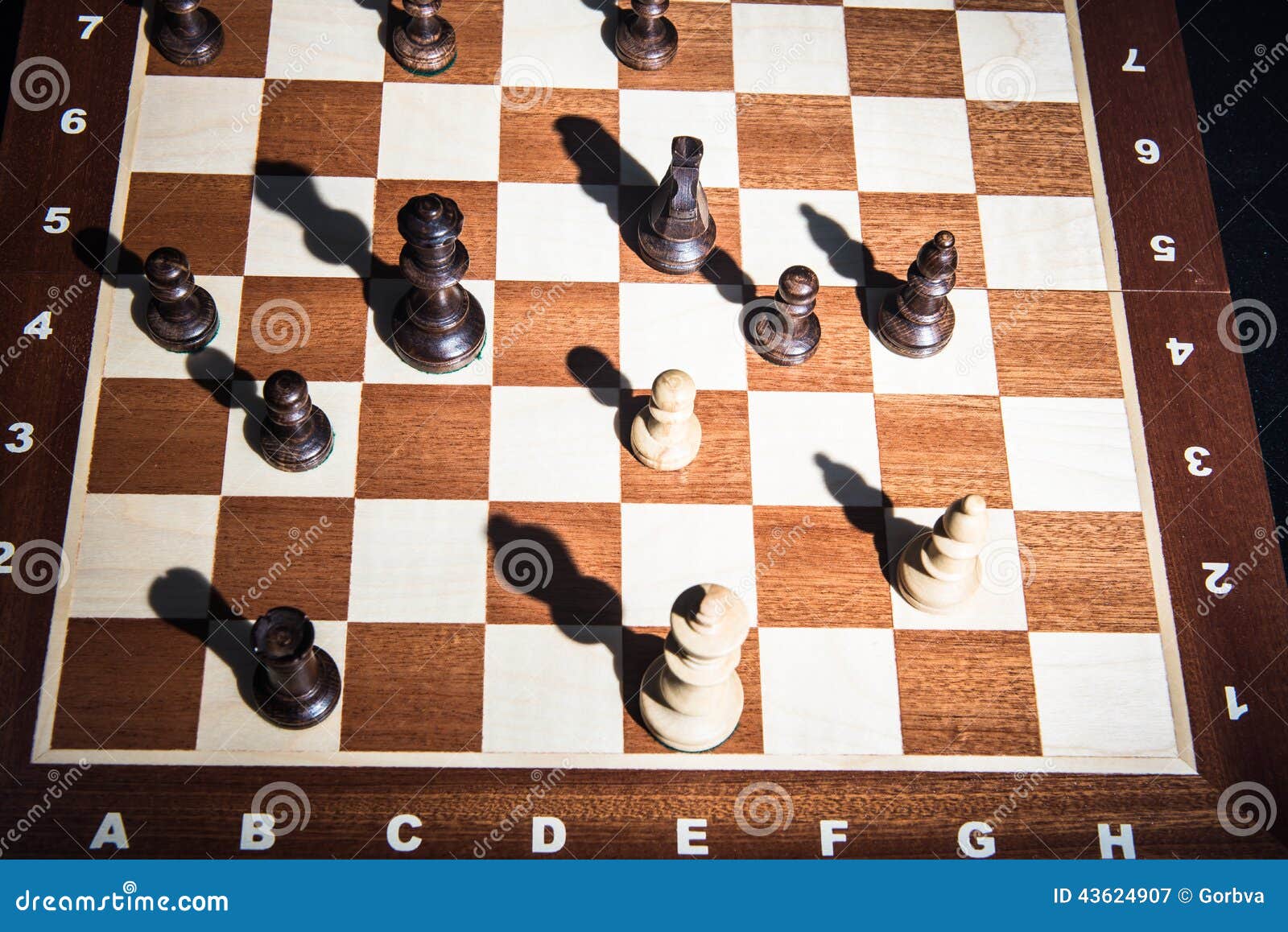 Chess on Chessboard. Top View Stock Image - Image of queen, view: 43624907