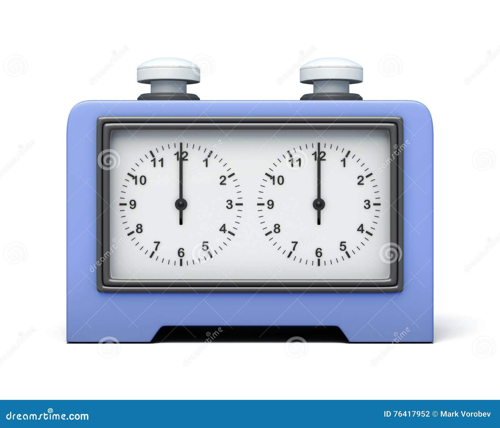 Chess Clock Front View on White Background. 3d Renderin Stock ...