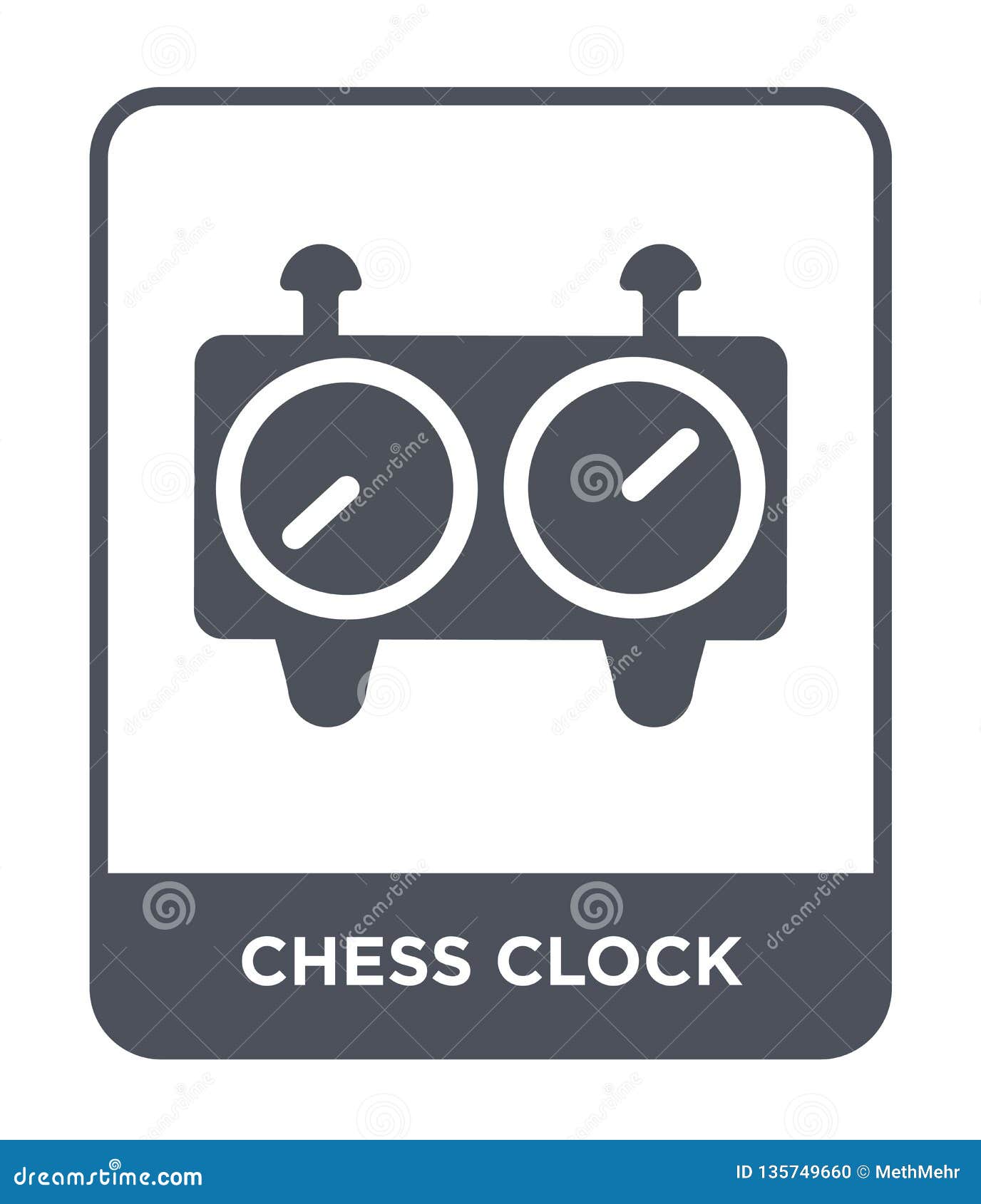 Chess Clock Icon in Trendy Design Style. Chess Clock Icon Isolated on ...