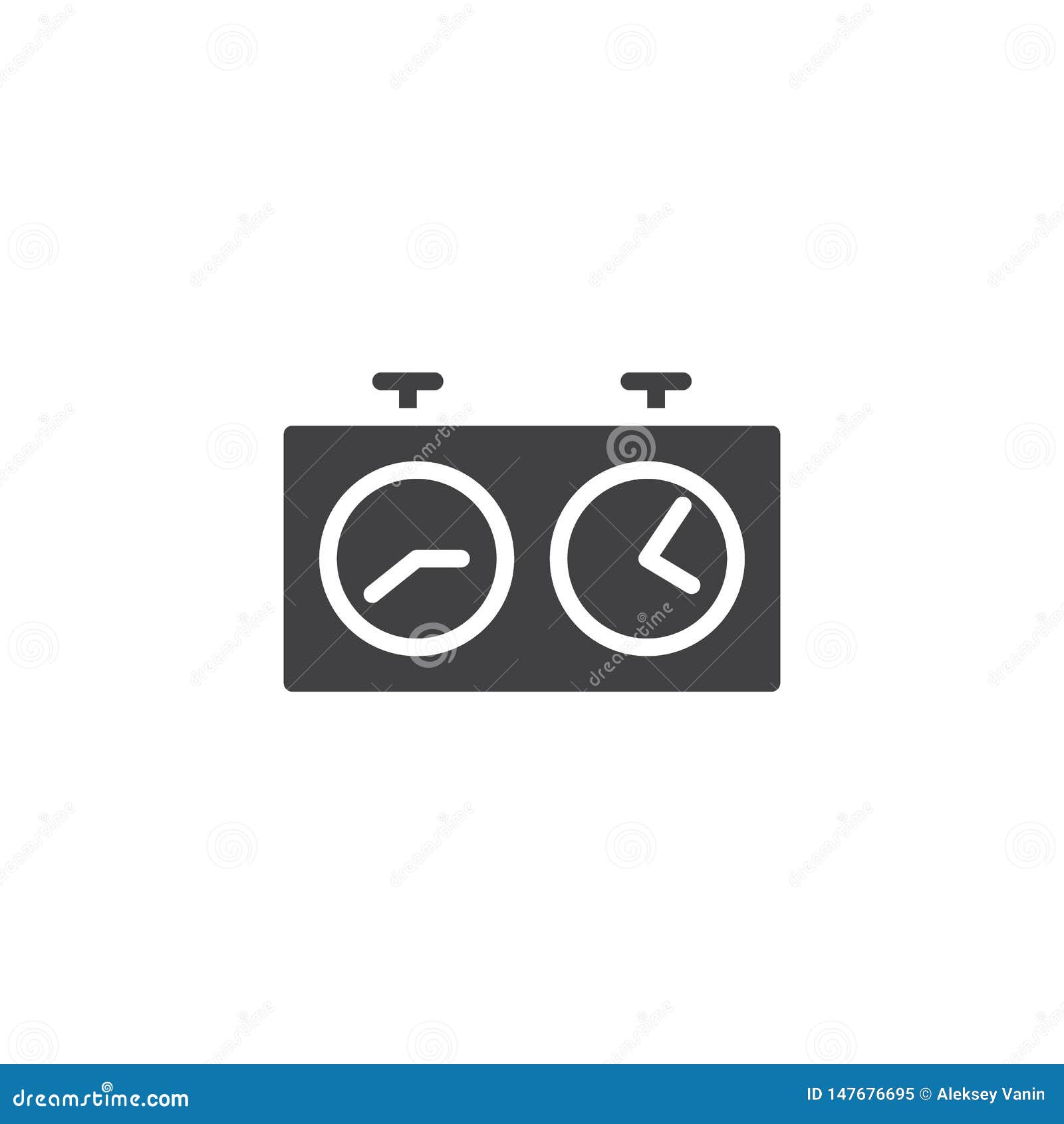 Chess clock vector icon stock vector. Illustration of game - 147676695