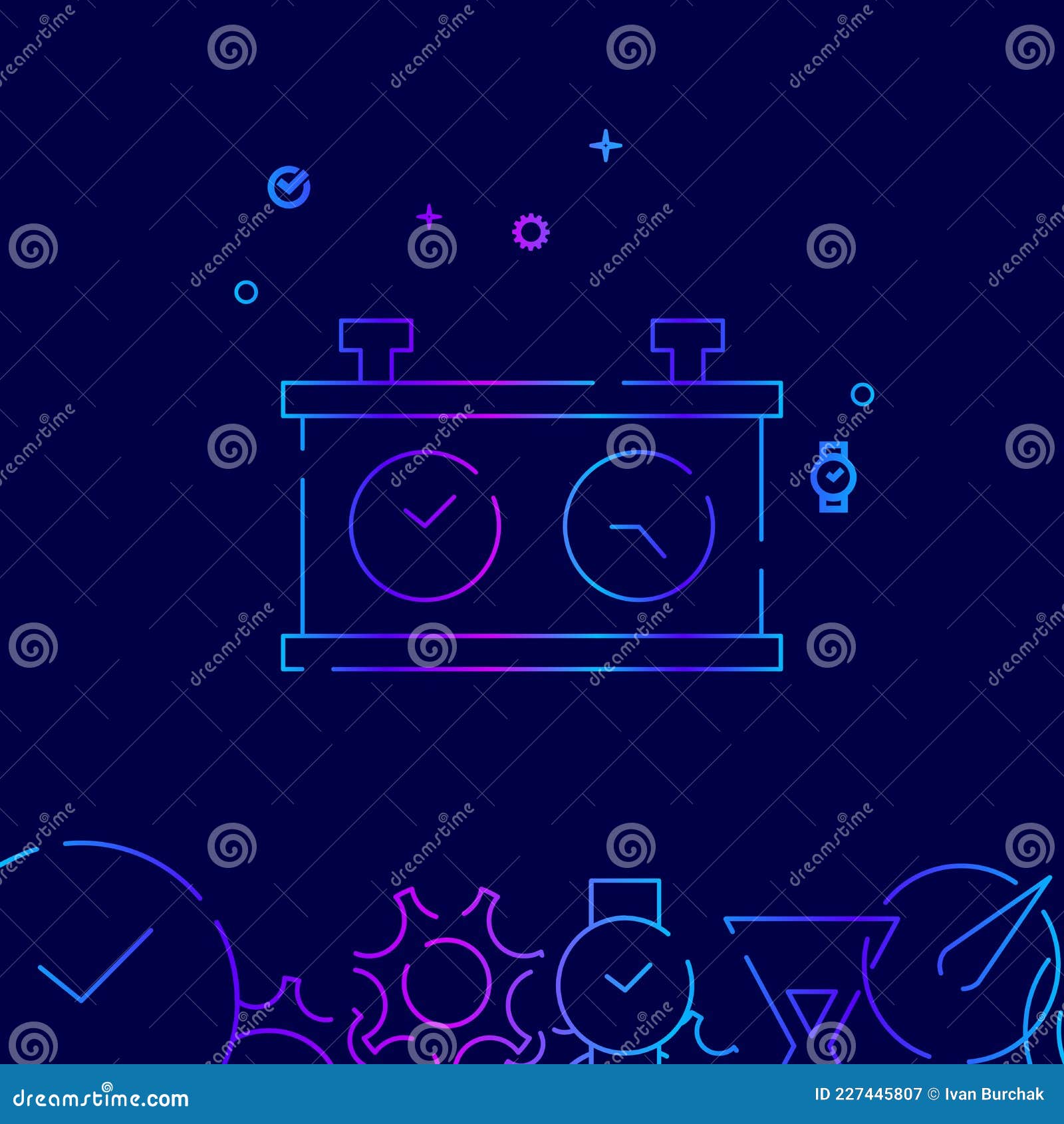 Chess Clock Vector Line Icon, Symbol, Pictogram, Sign on a Dark Blue ... Chess Clock Vector Line Icon, Symbol, Pictogram, Sign on a Dark Blue ...