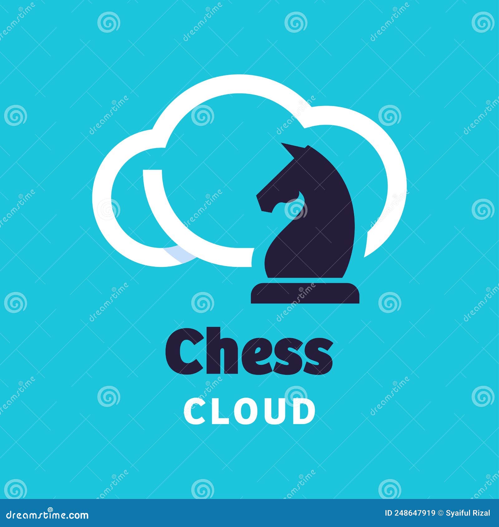 Cloud Chess Logo Design Vector Illustration, Creative Chess Logo Design ...