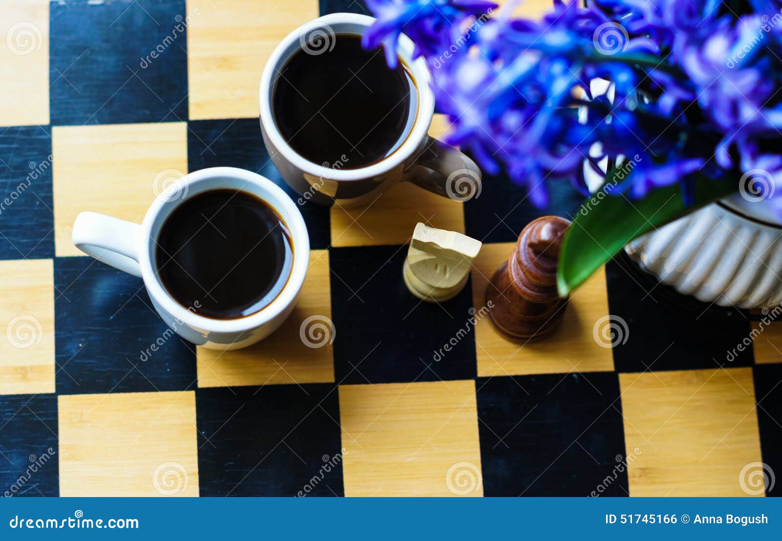 Chess and coffee stock photo. Image of caffeine, flowers - 51745166