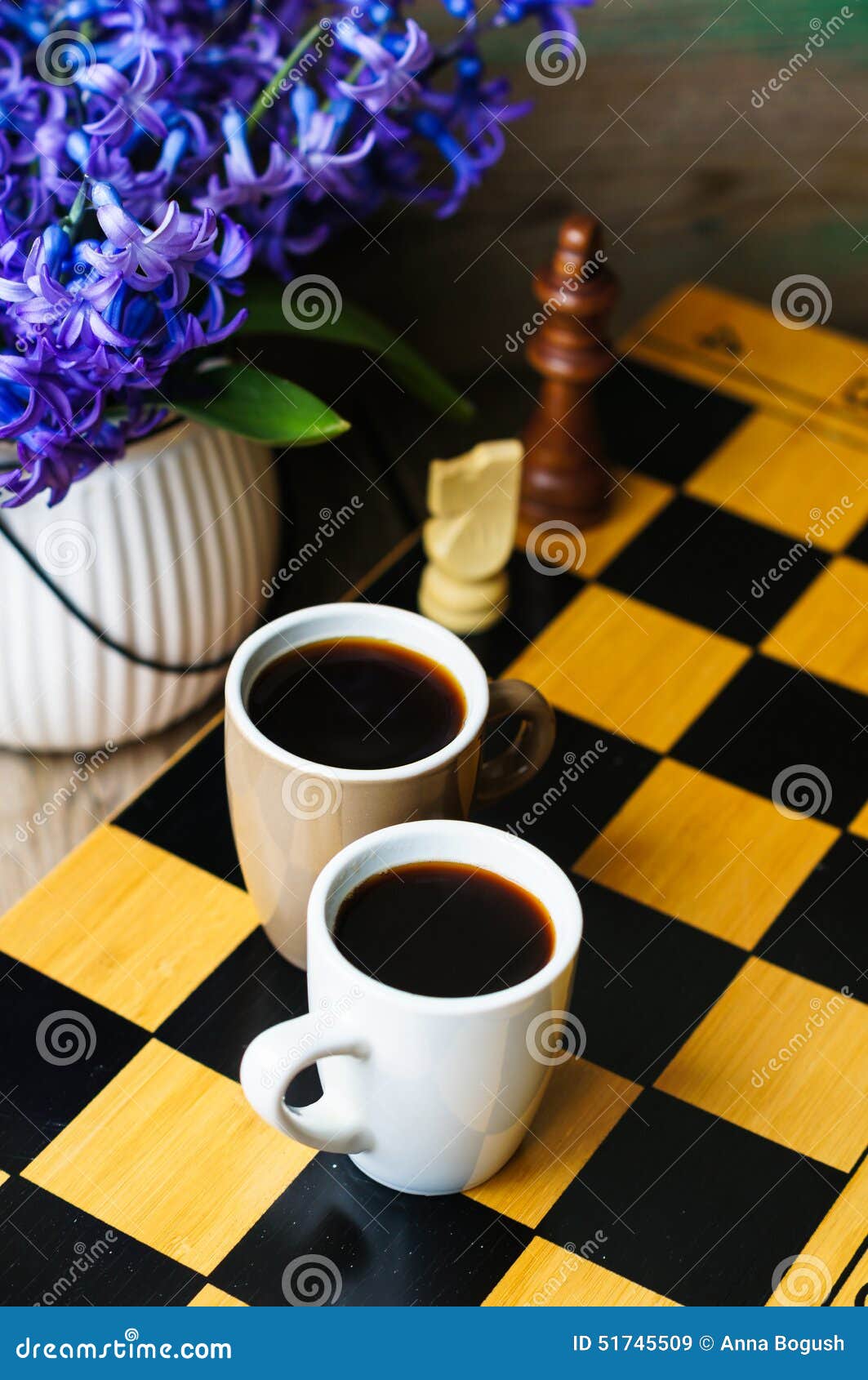 Chess and coffee stock image. Image of bunch, drink, chess - 51745509
