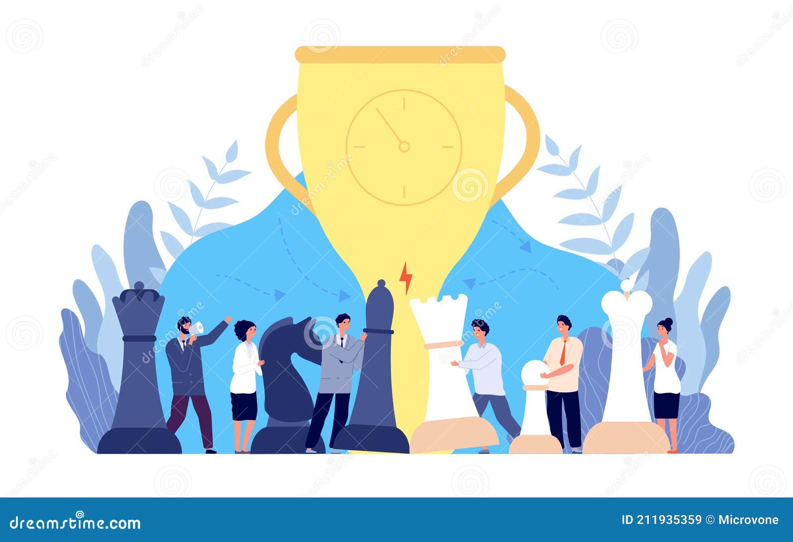 Chess Competition. Board Game, Partnership Cooperation Flat Concept ...