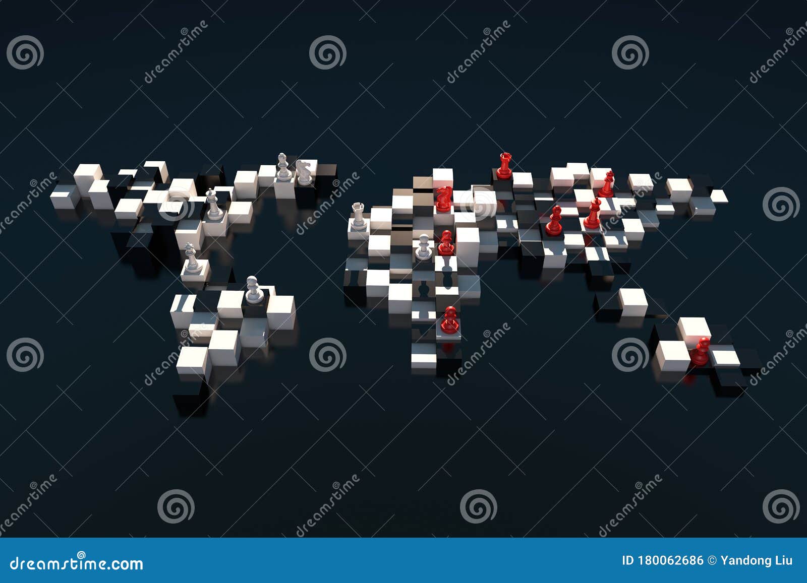 Chess Composed of World Maps, Strategic Development Stock Illustration ...