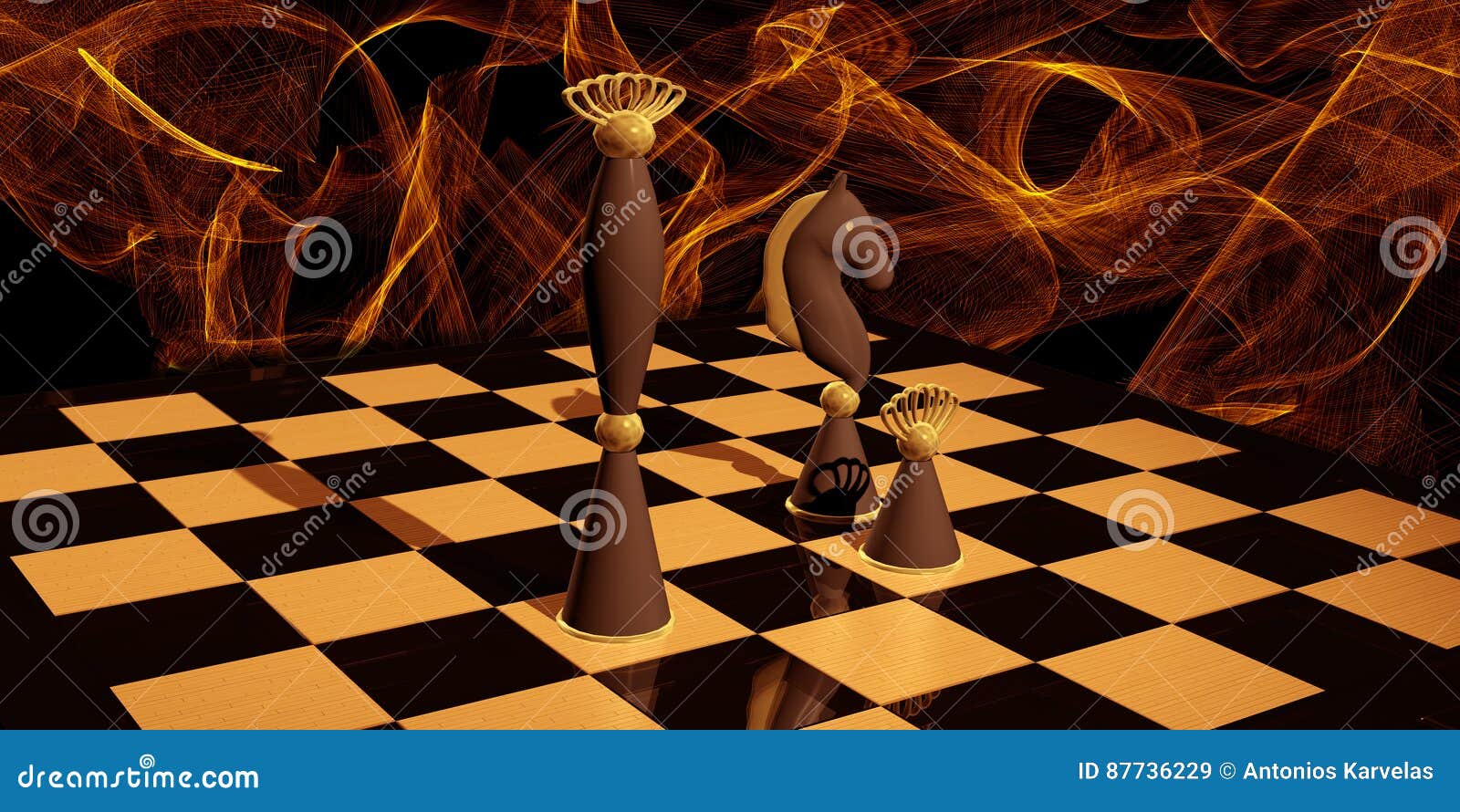 Chess Composition with Abstract Background Stock Illustration ...