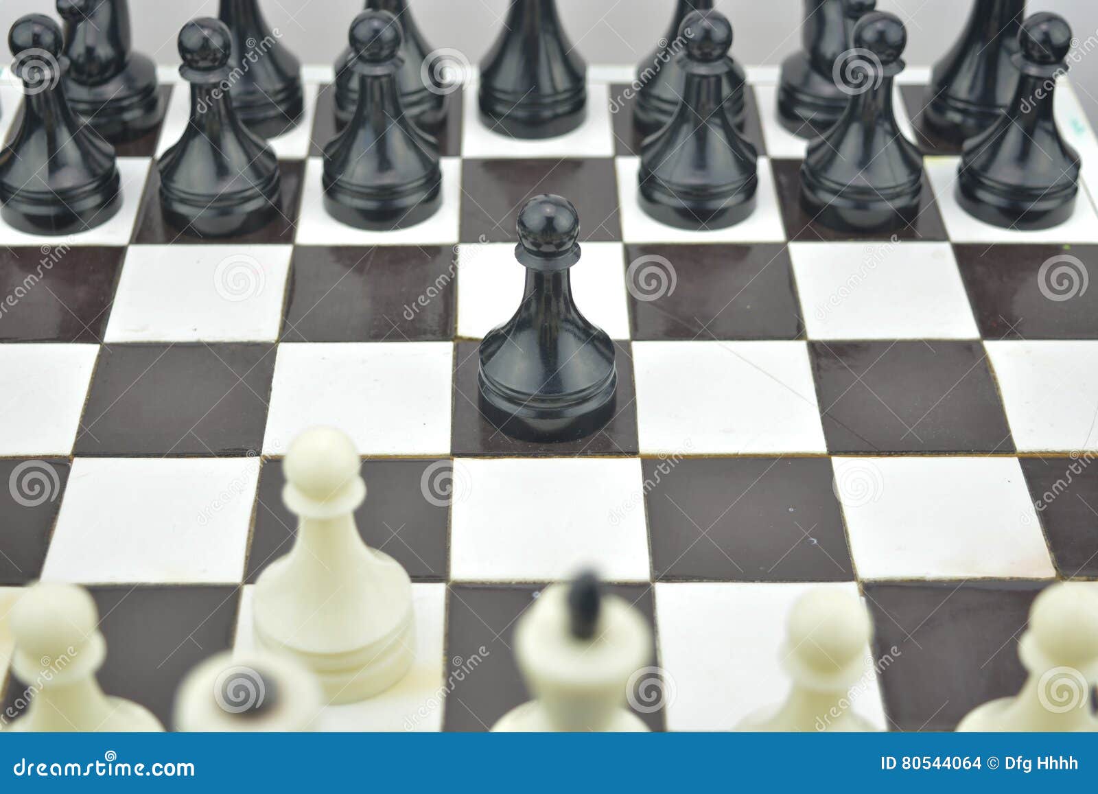 Chess Composition. Initial State on Chess Table Stock Photo - Image of ...