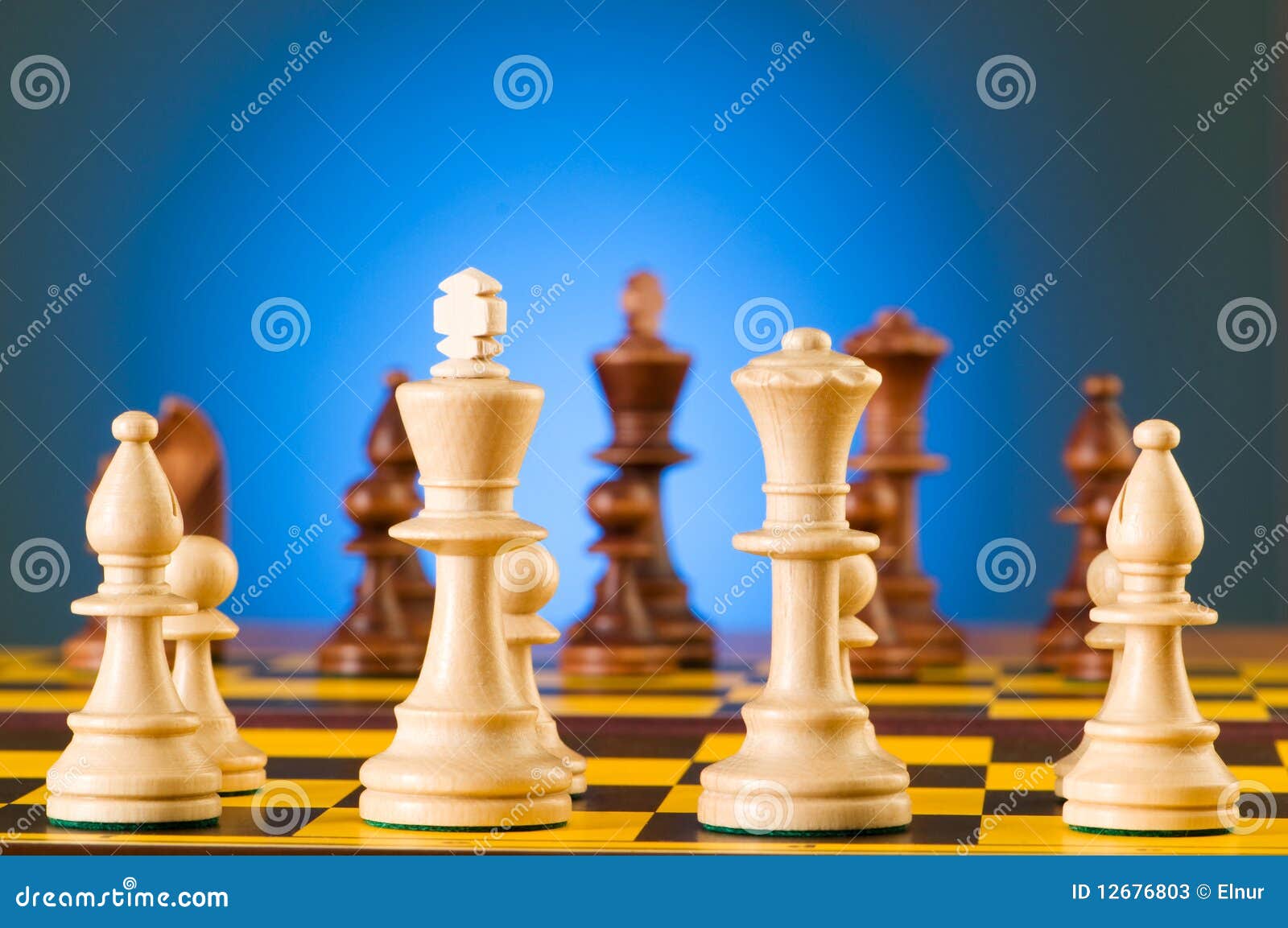 Chess Concept with Pieces on the Board Stock Image - Image of gradient ...