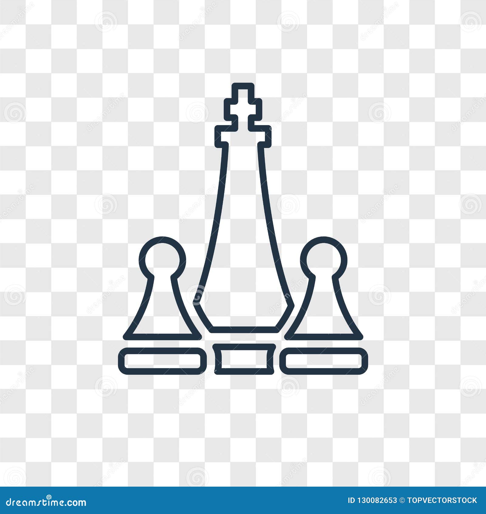 Chess Concept Vector Linear Icon Isolated on Transparent Background ...