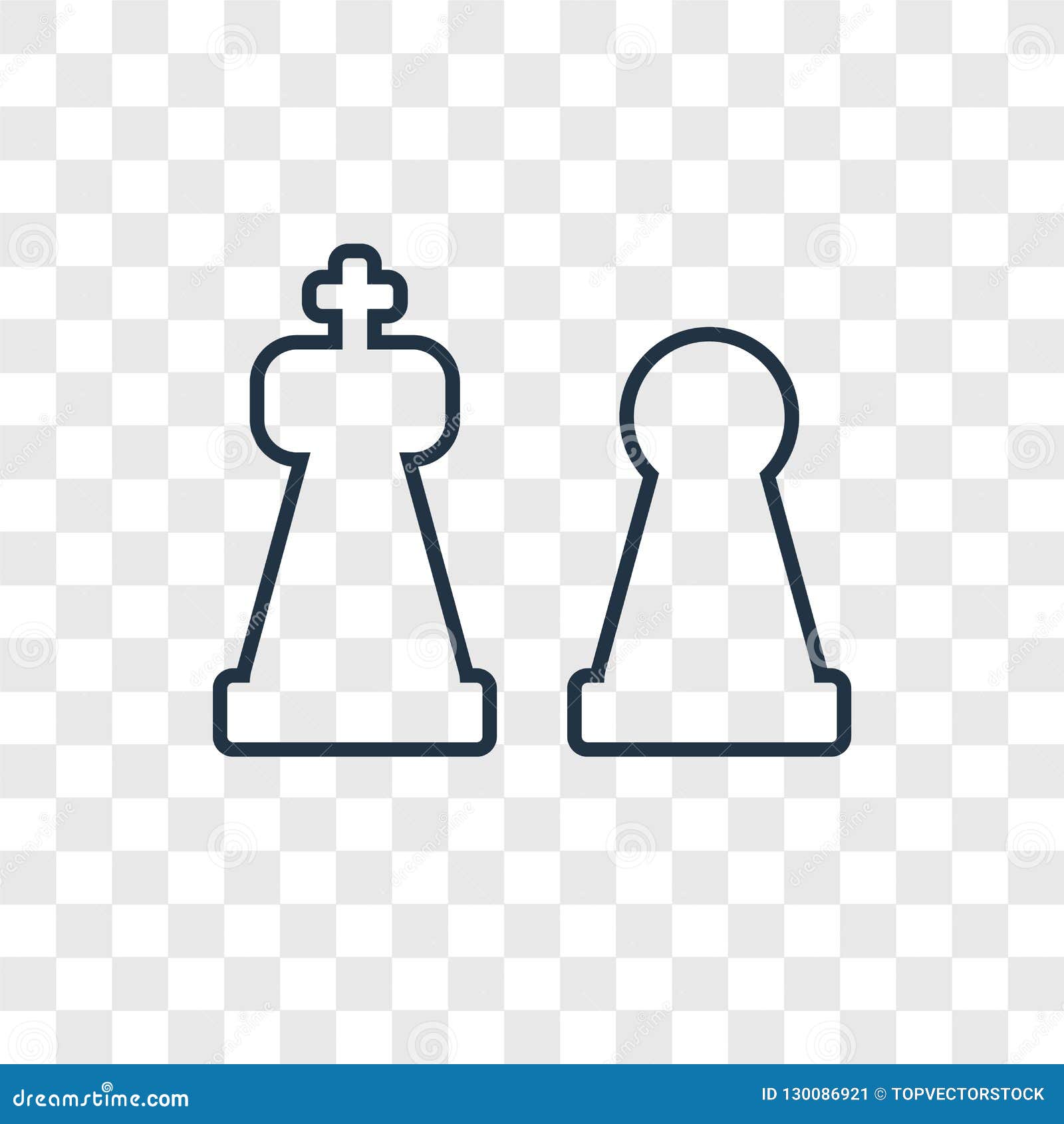 Chess Concept Vector Linear Icon Isolated on Transparent Background ...