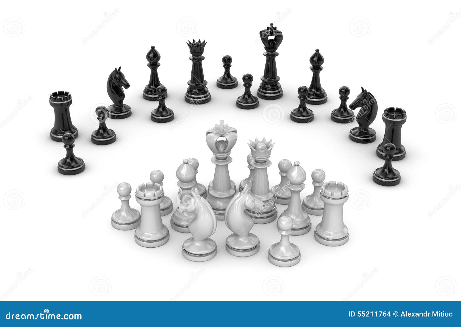 3D Chess Concept. Chess Board With Chessmen Loop With Alpha. Chess ...