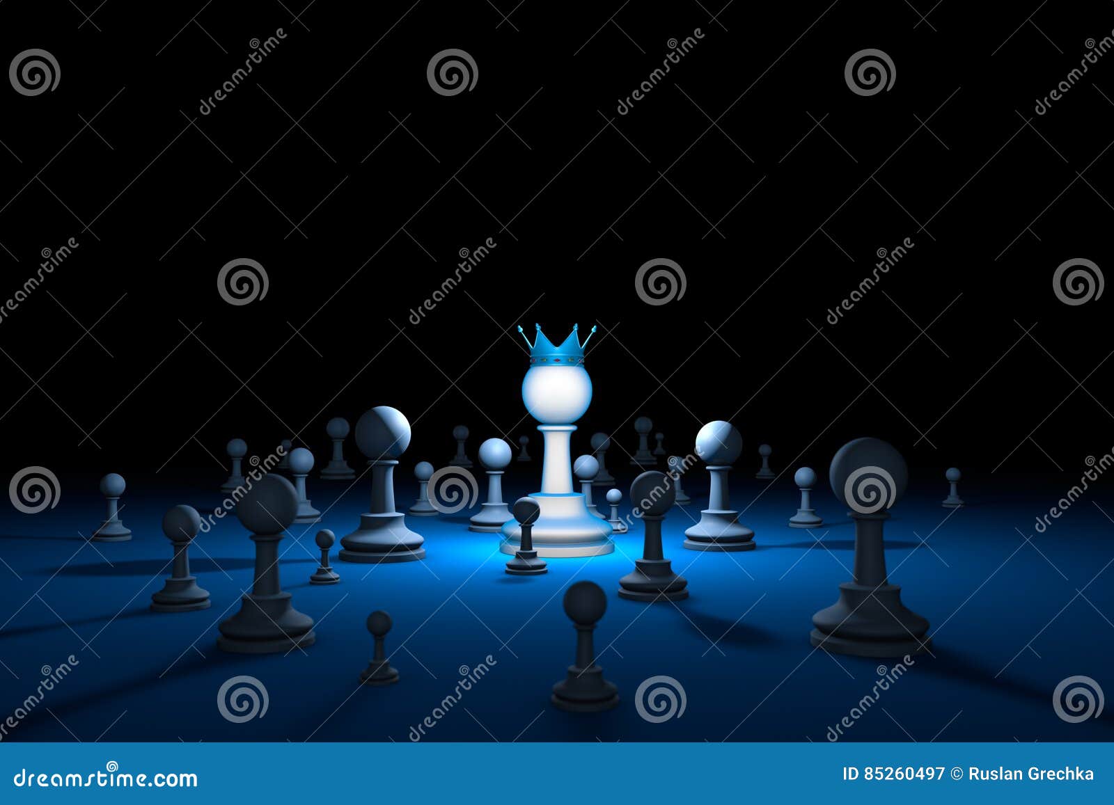 Chess Country. Leader Chess Metaphor. 3D Render Illustration. Stock ...