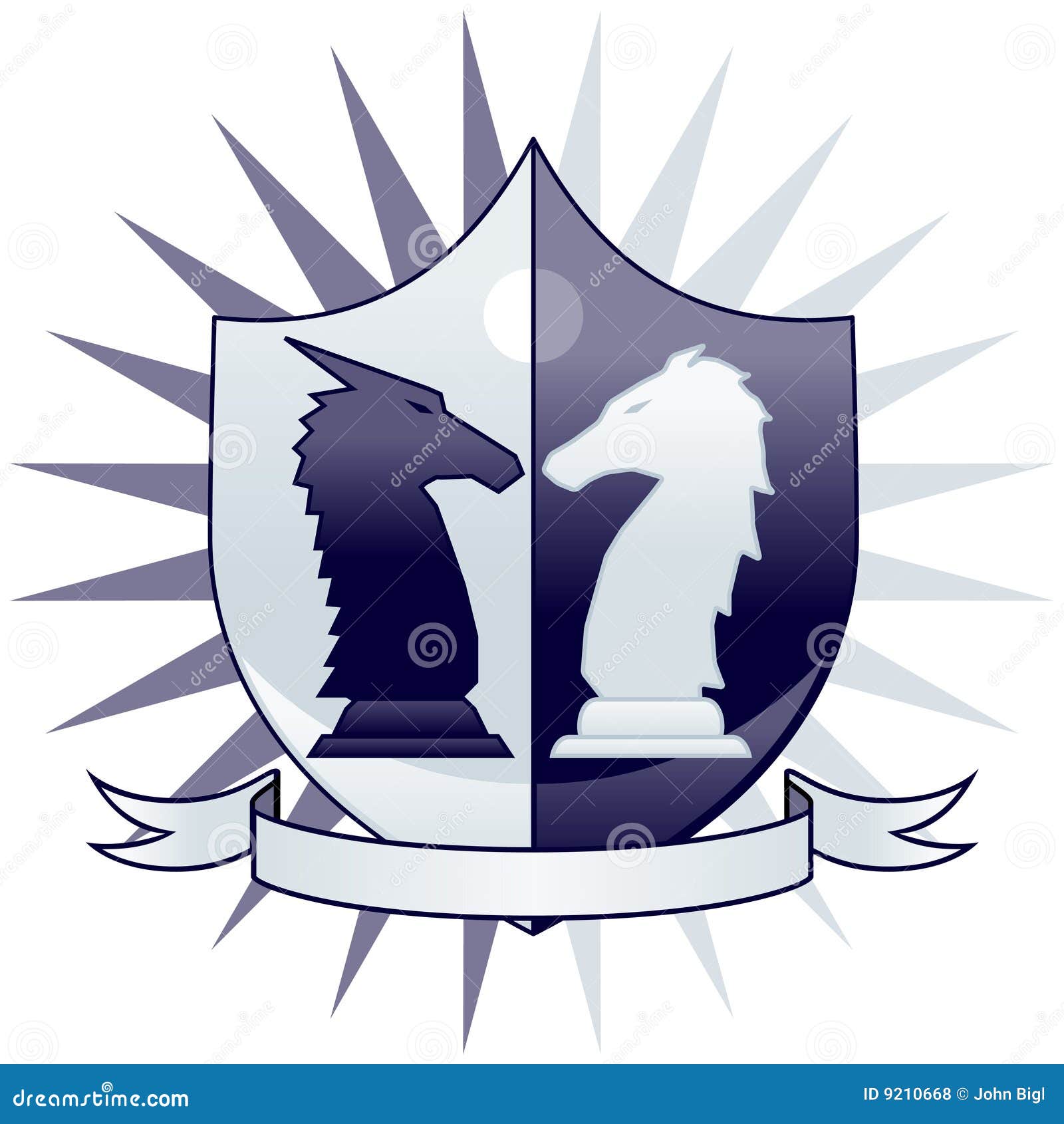 Chess crest - knights stock vector. Illustration of design - 9210668