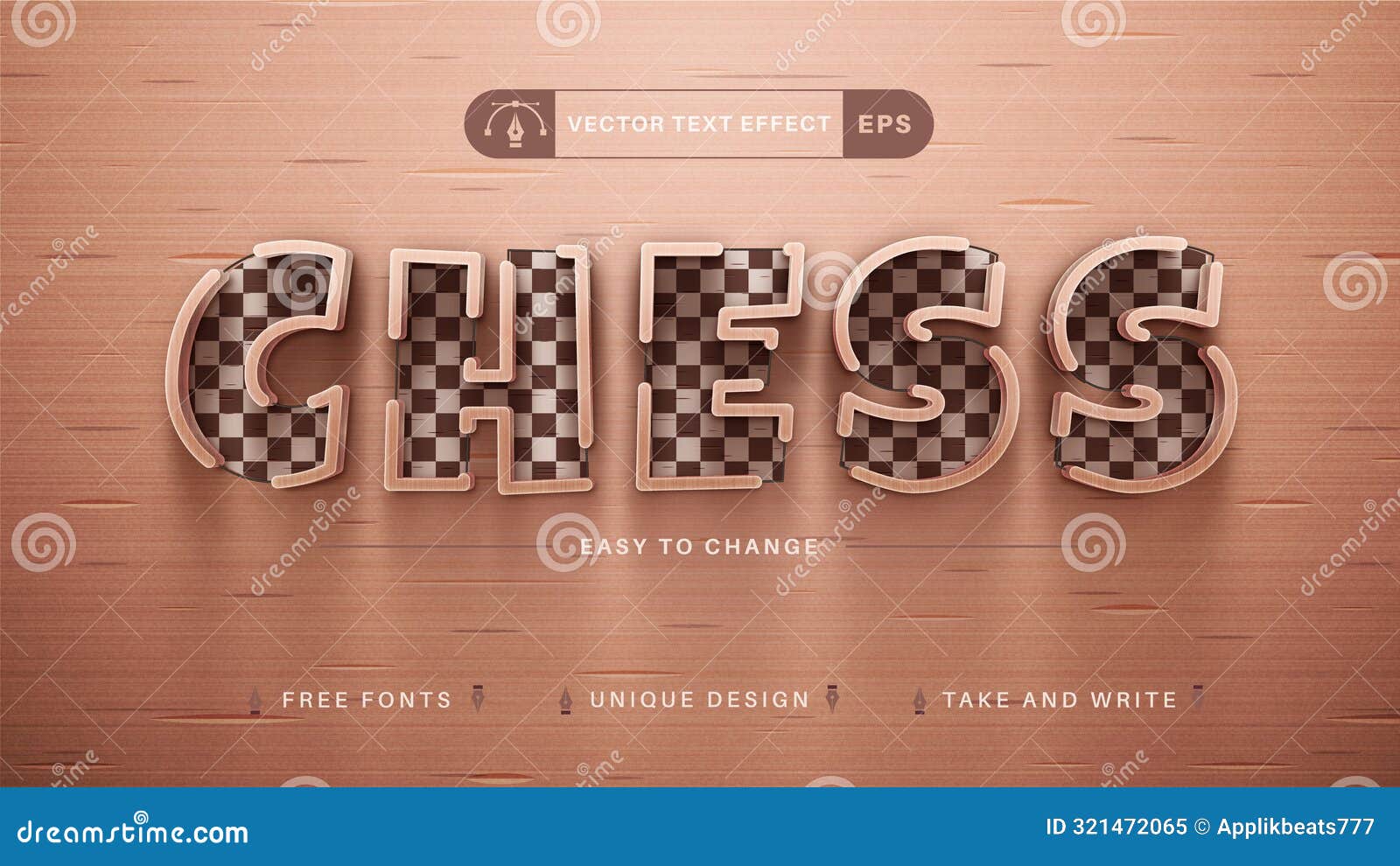 Chess - Editable Text Effect, Font Style Stock Vector - Illustration of ...