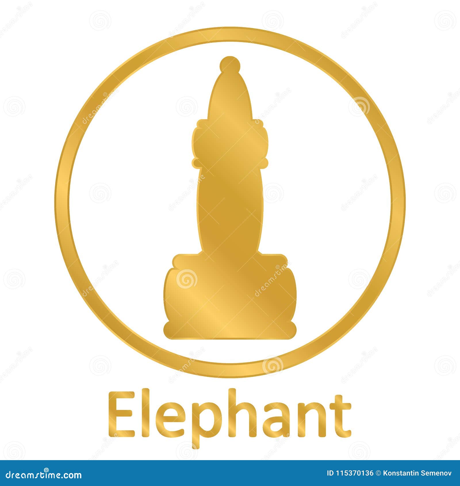 Chess elephant icon. stock illustration. Illustration of golden - 115370136