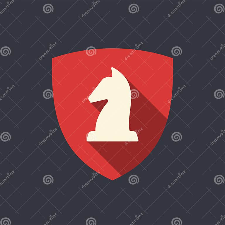 Chess Emblem. Shield with Chess Knight Vector Illustration. Stock ...