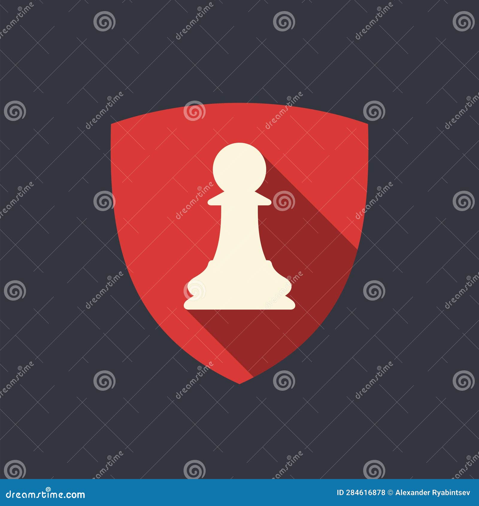 Chess Emblem. Shield with Pawn Vector Illustration. Stock Vector ...