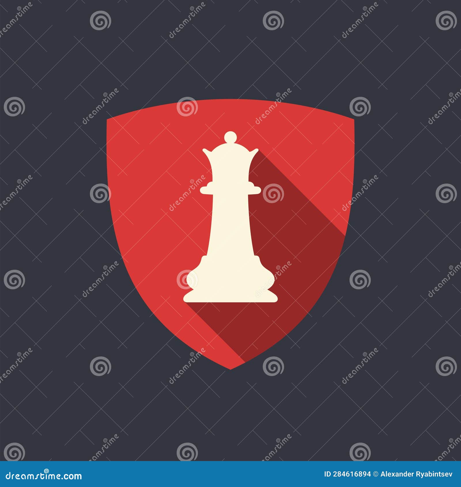 Chess Emblem. Shield with Chess Queen Vector Illustration. Stock Vector ...