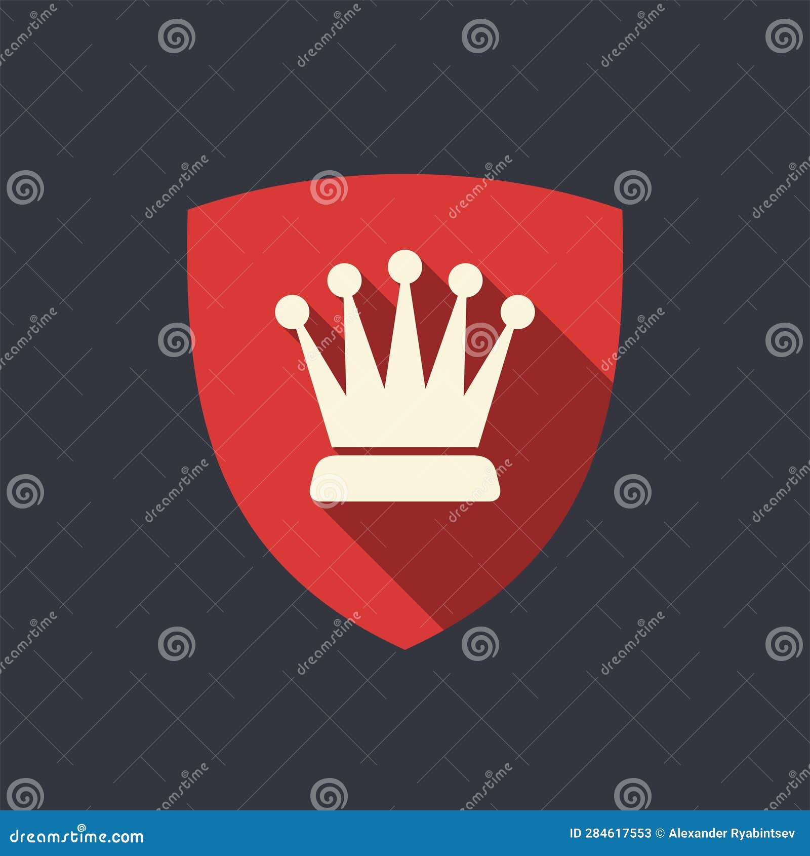 Chess Emblem. Shield with Chess Queen Vector Illustration. Stock Vector ...