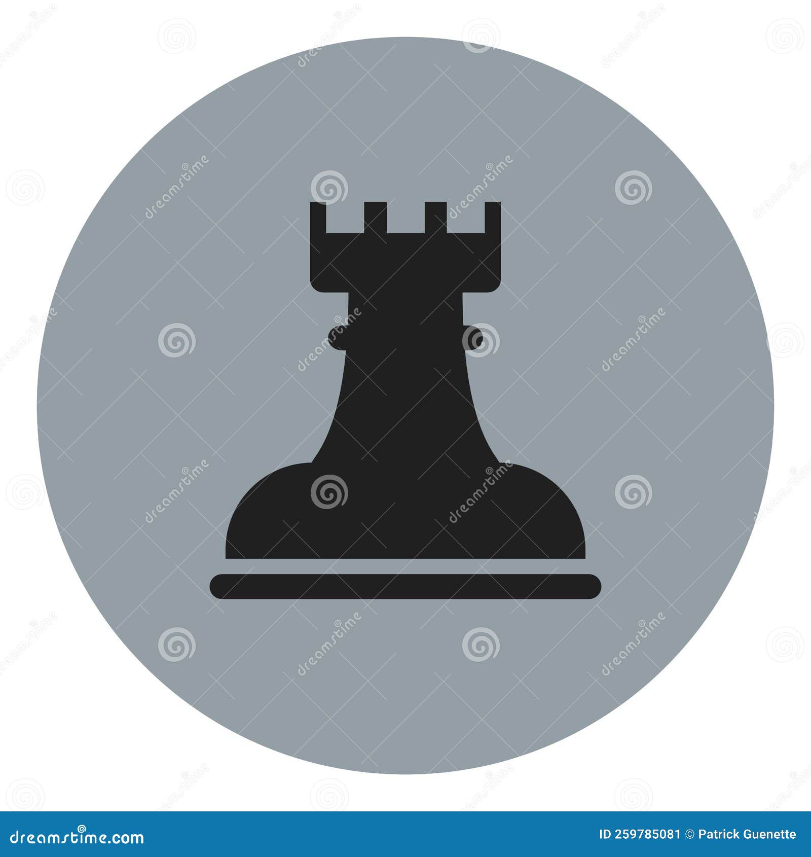 Chess Figure Black Rook, Icon Stock Vector - Illustration of silhouette ...