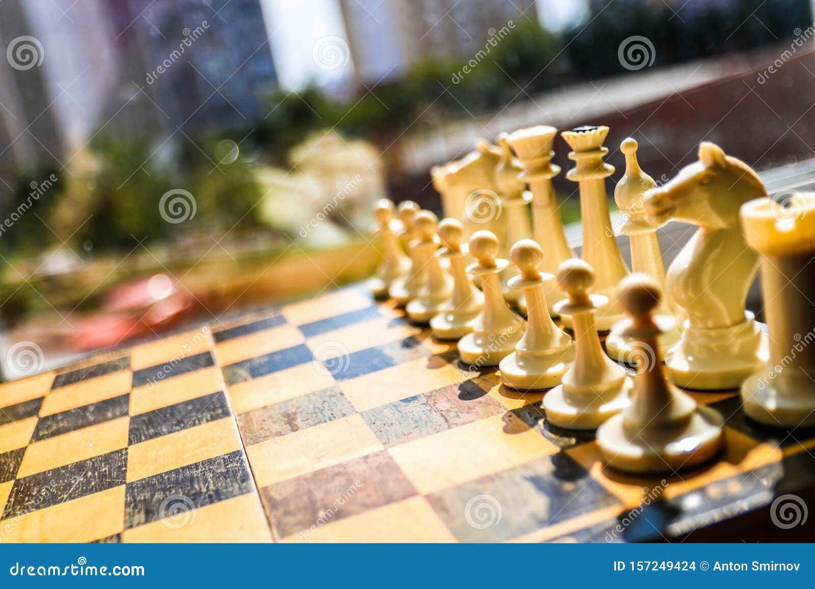 Teamwork Concept with Chess. Complete White Chess Team on Chessboad ...