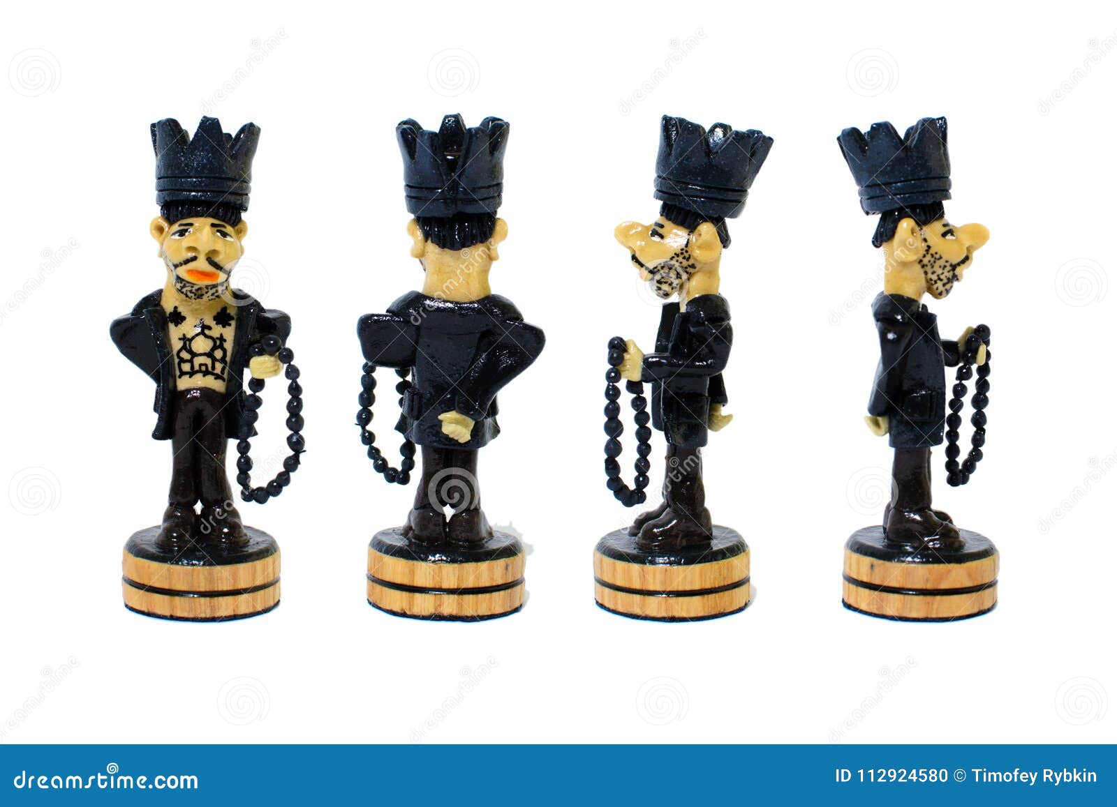 Chess Figure King in the Form of a Prisoner from Different Sides. Stock ...