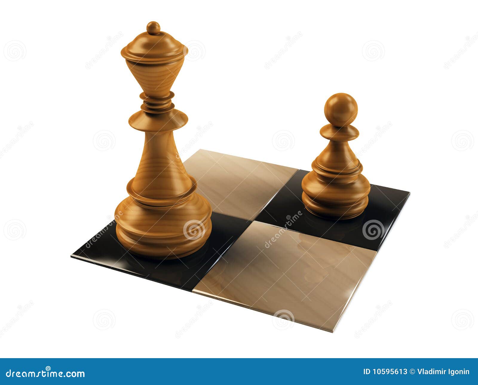 Chess Figure Pawn and Queen Stock Illustration - Illustration of piece ...