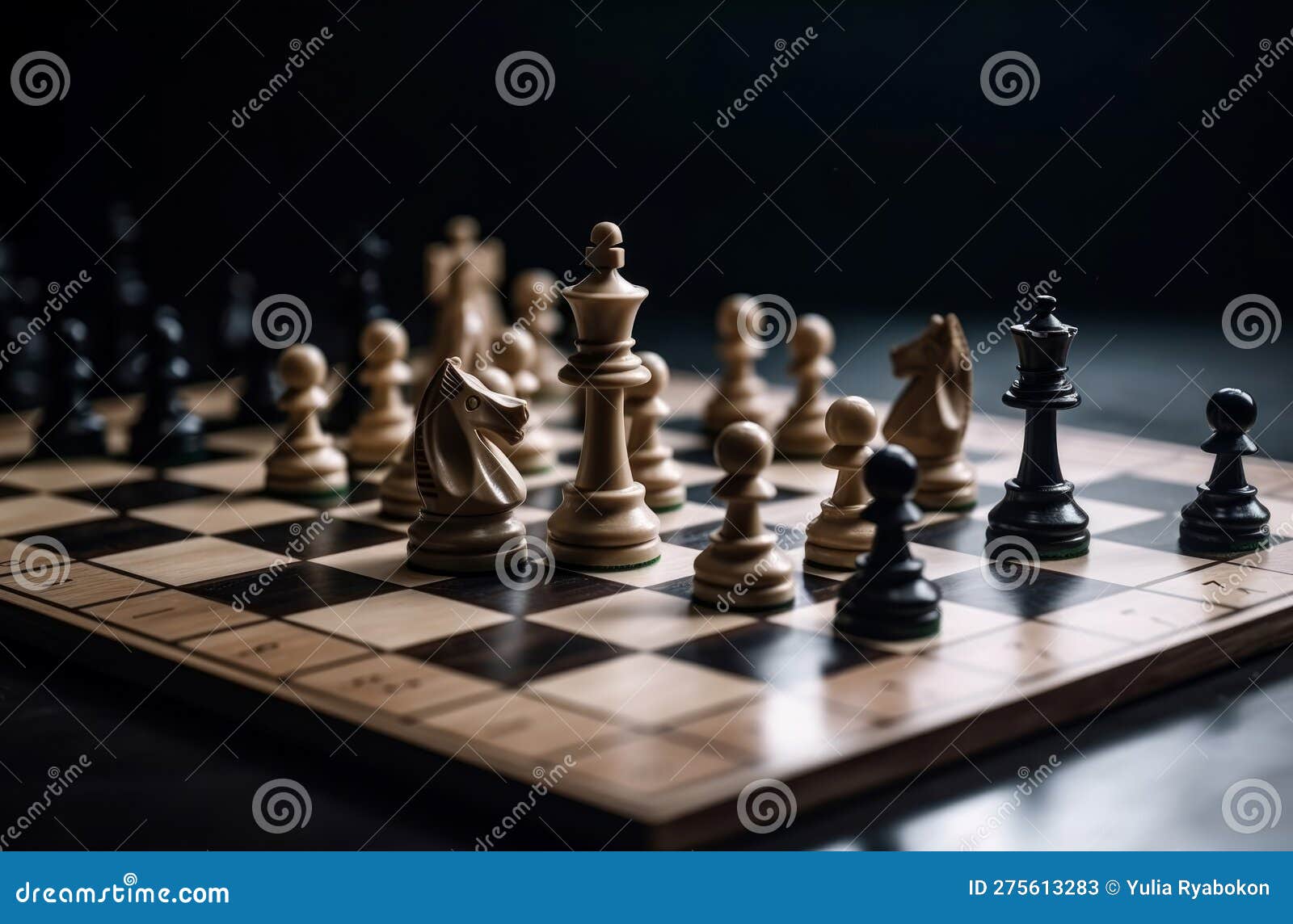 Chess Figures on the Board. Generate Ai Stock Illustration ...