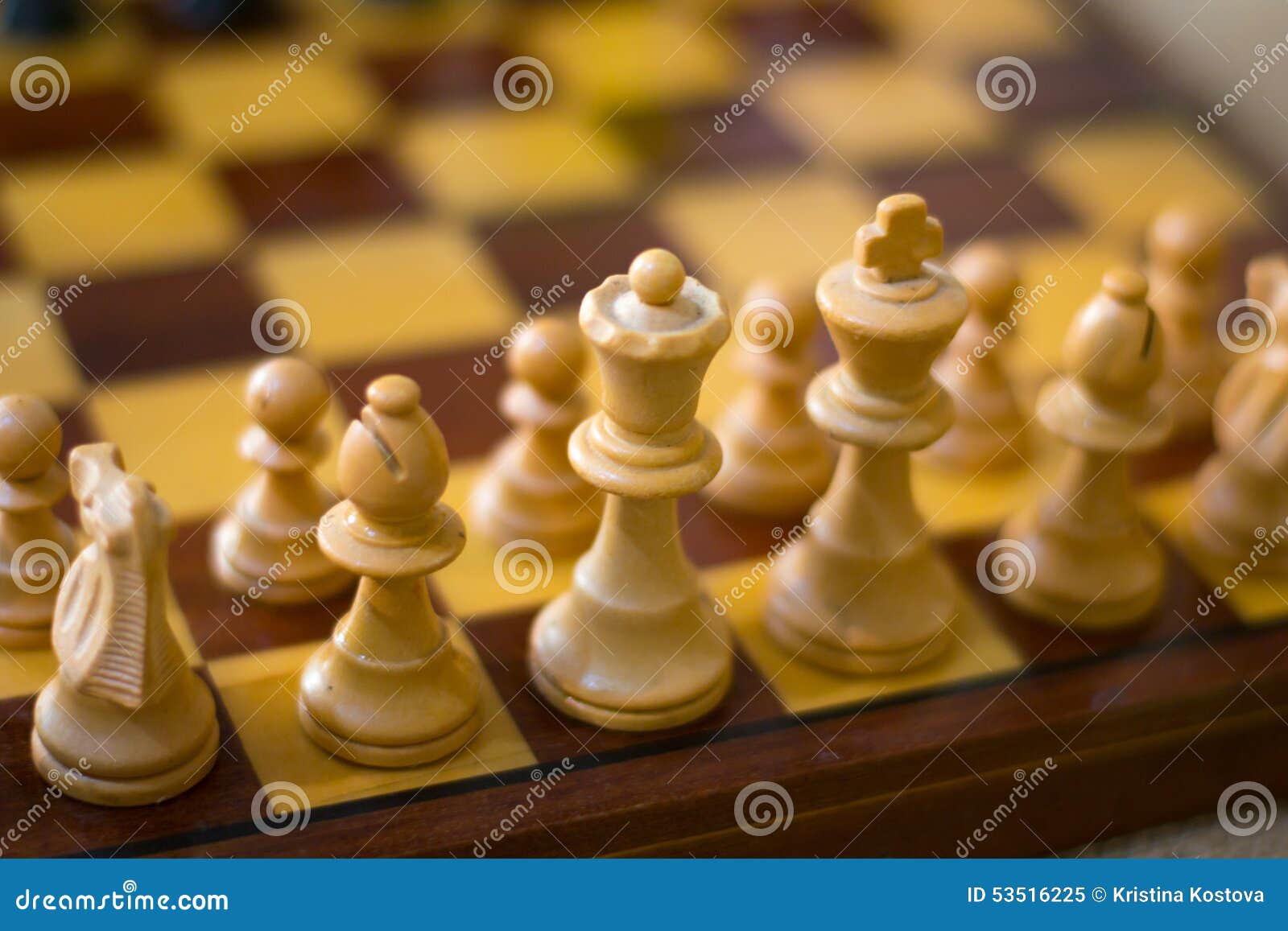 Chess Figures on a Chess Board Stock Image - Image of game, horse: 53516225