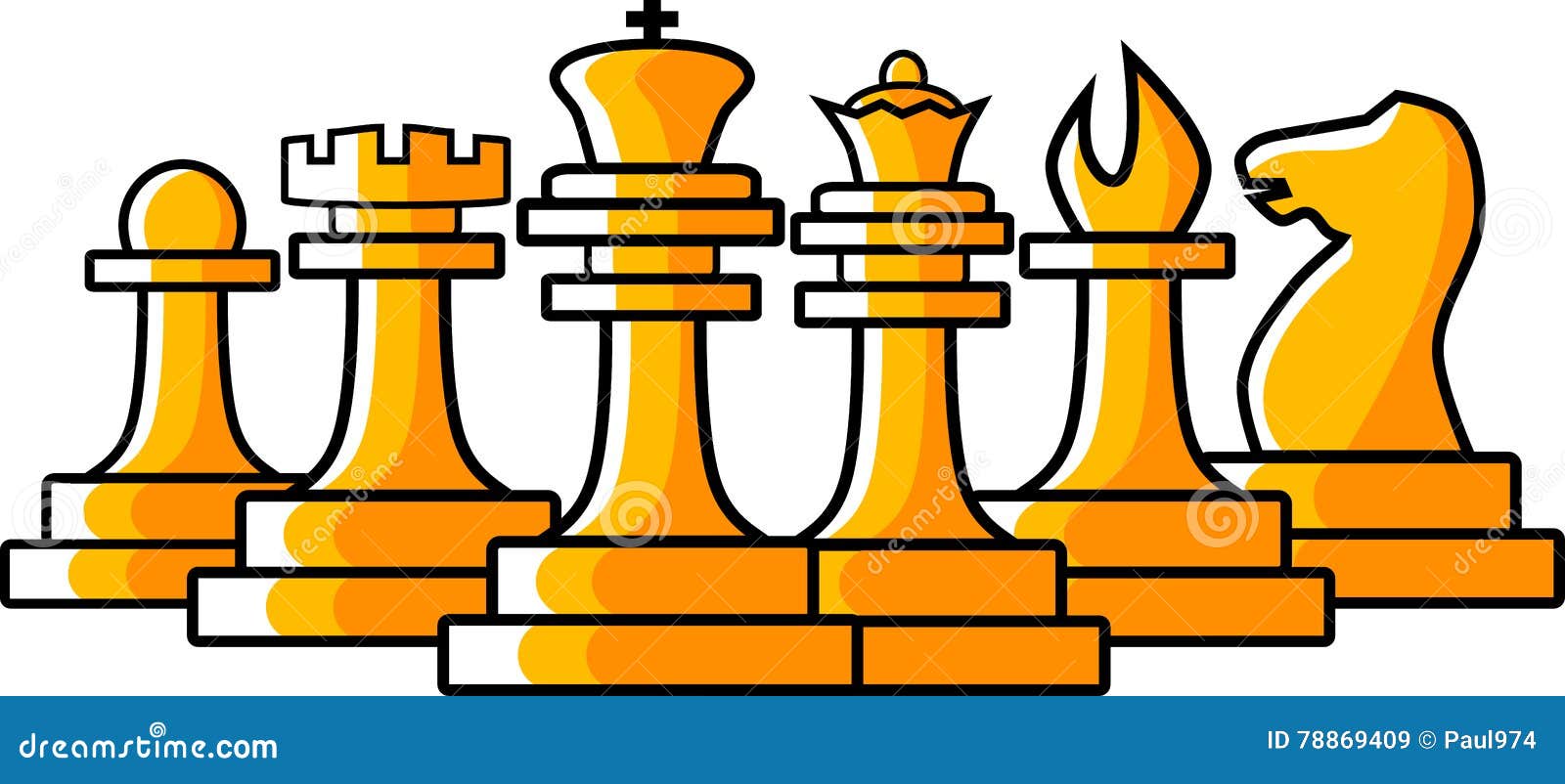 Chess figures illustration stock vector. Illustration of game - 78869409