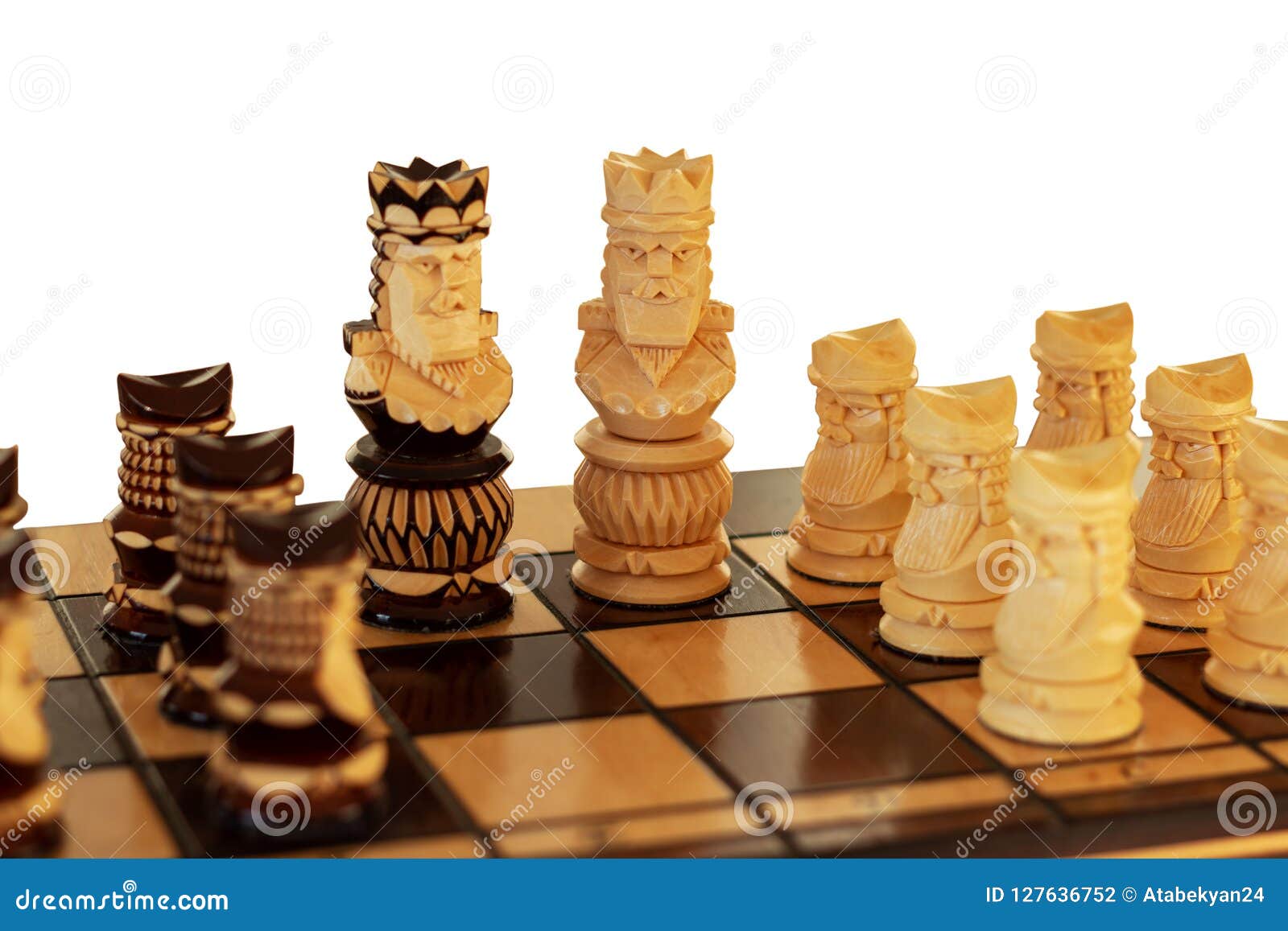 Chess Figures Isolated on White Stock Photo - Image of fight ...