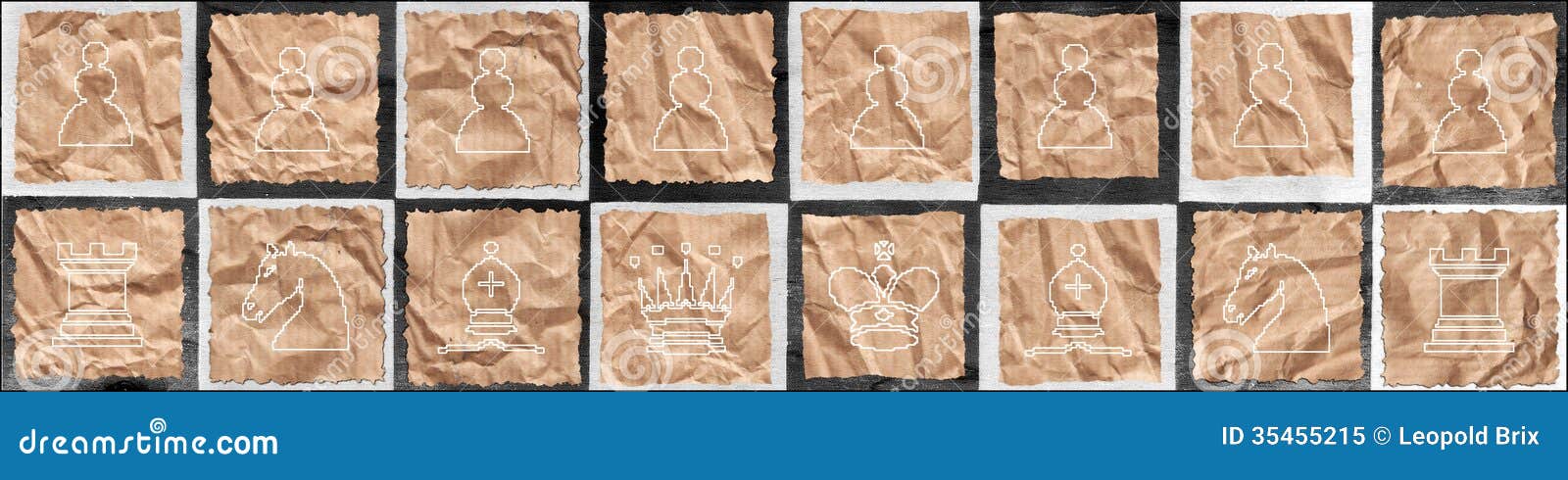 Chess Figures on Packaging Paper Stock Image - Image of game, drawings ...