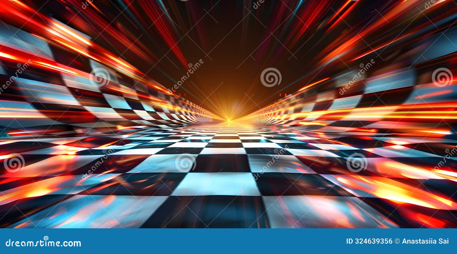 Chess flag at auto racing stock photo. Image of winner - 324639356