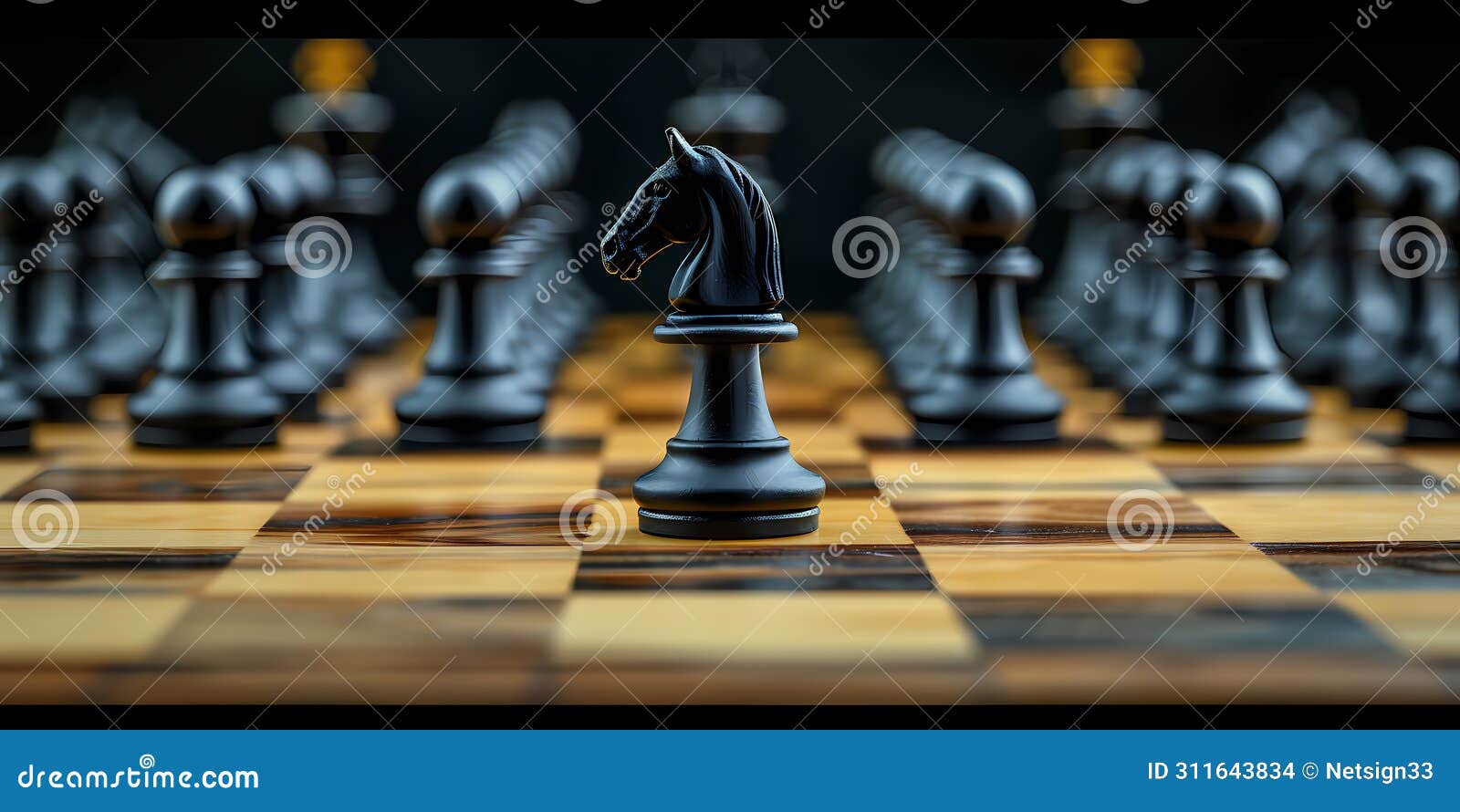 Chess Game Aggressive Move, Black Horse Breakthrough, Knight Chess ...